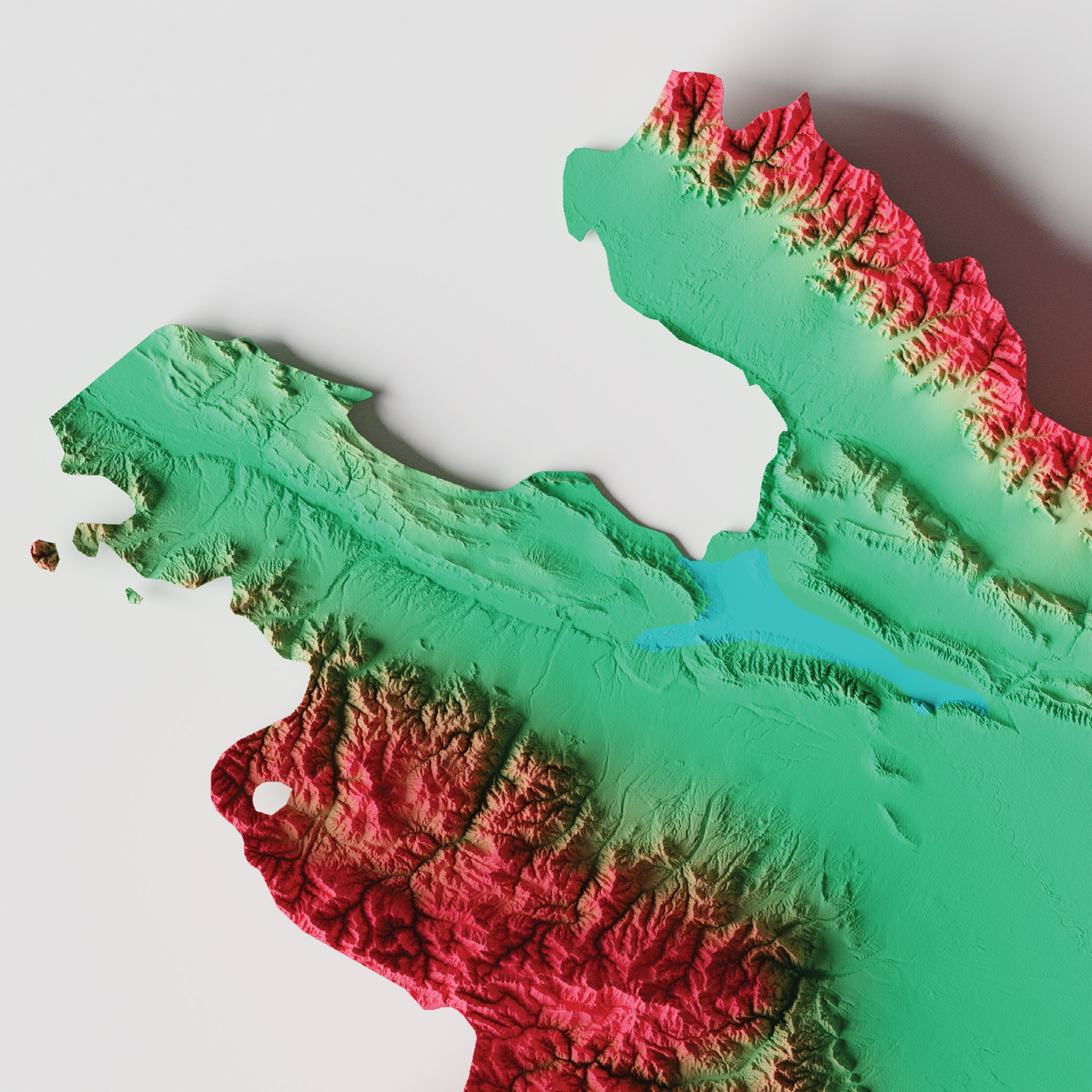 Azerbaijan Relief Map Printable Decor - Etsy Canada
