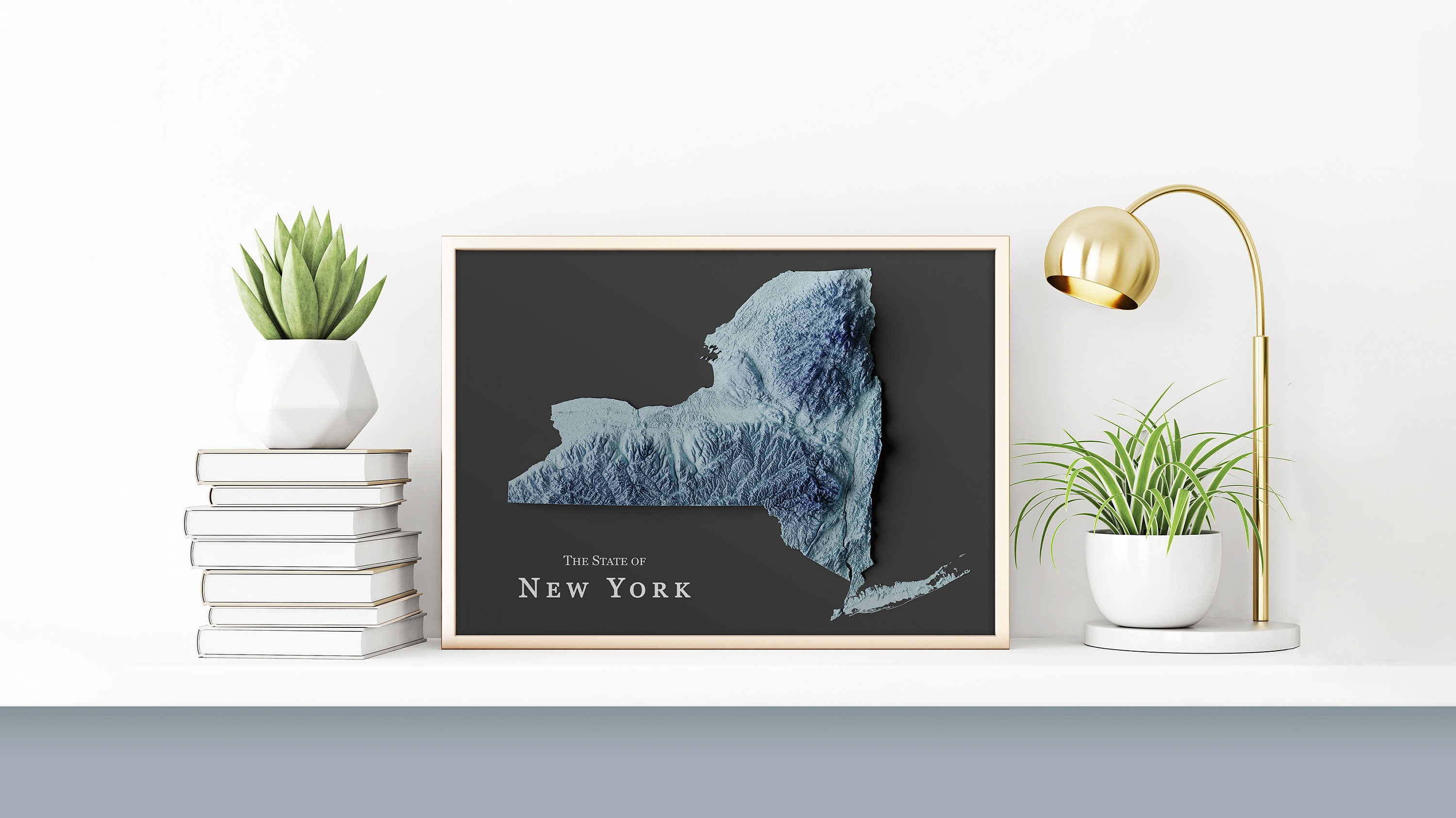 New York State Relief Map | Printable Decor - Etsy