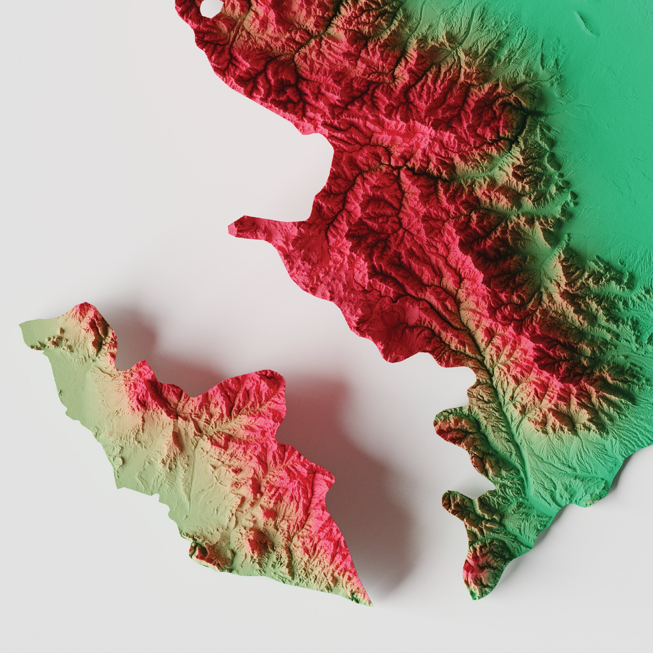 Azerbaijan Relief Map | Printable Decor - Etsy Canada