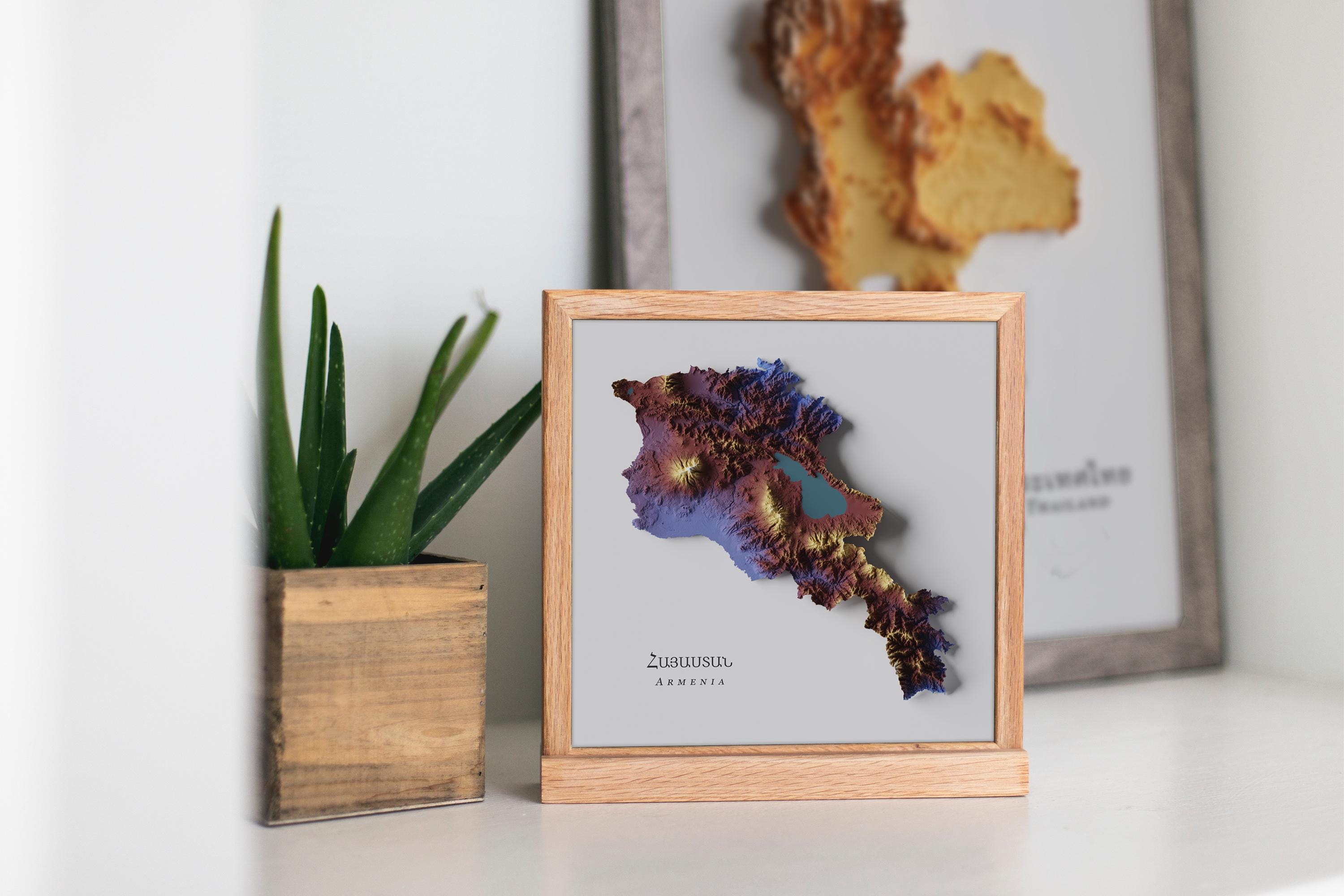 Armenia Relief Map | Printable Decor - Etsy