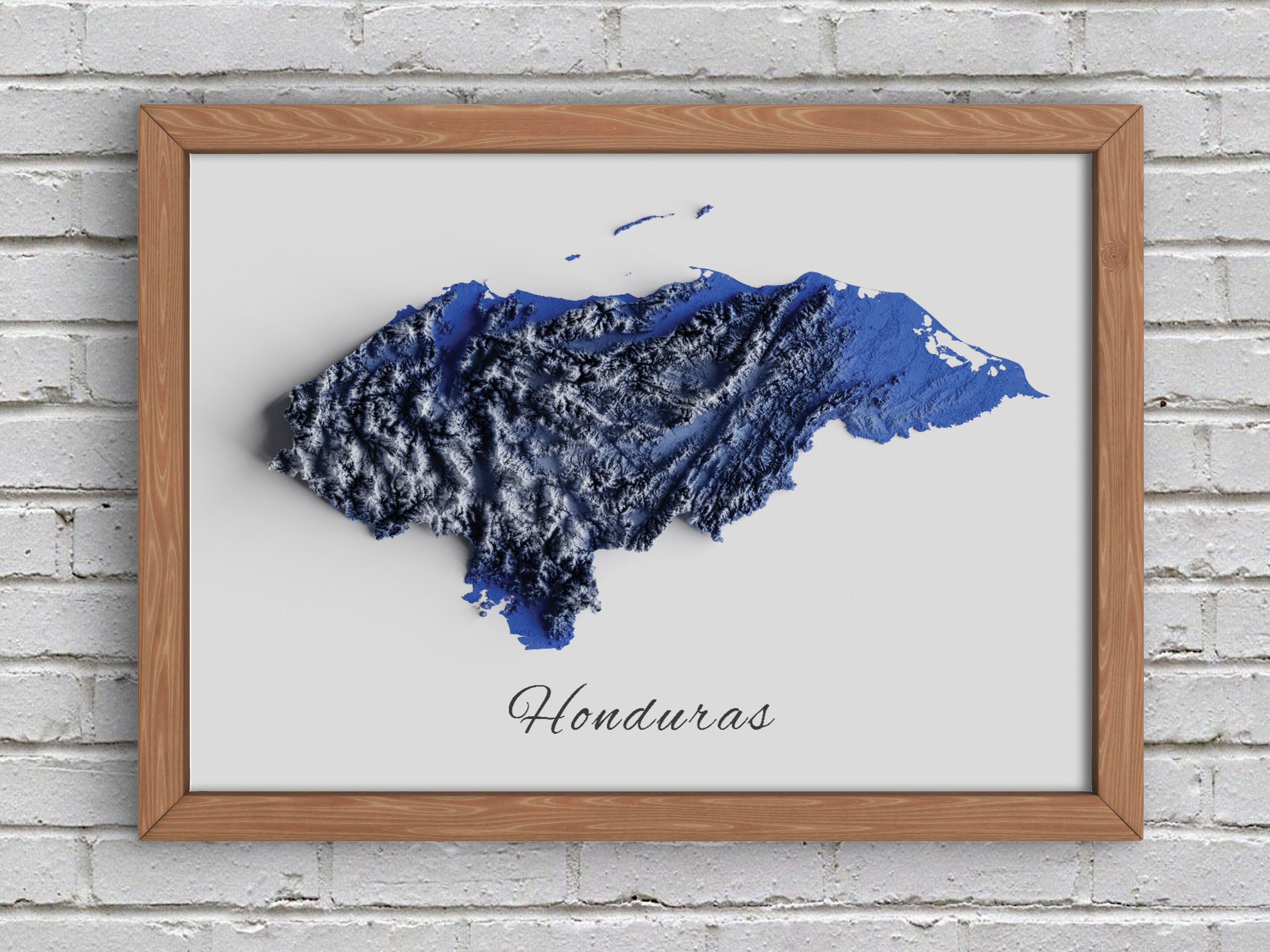 Honduras Relief Map | Printable Decor - Etsy
