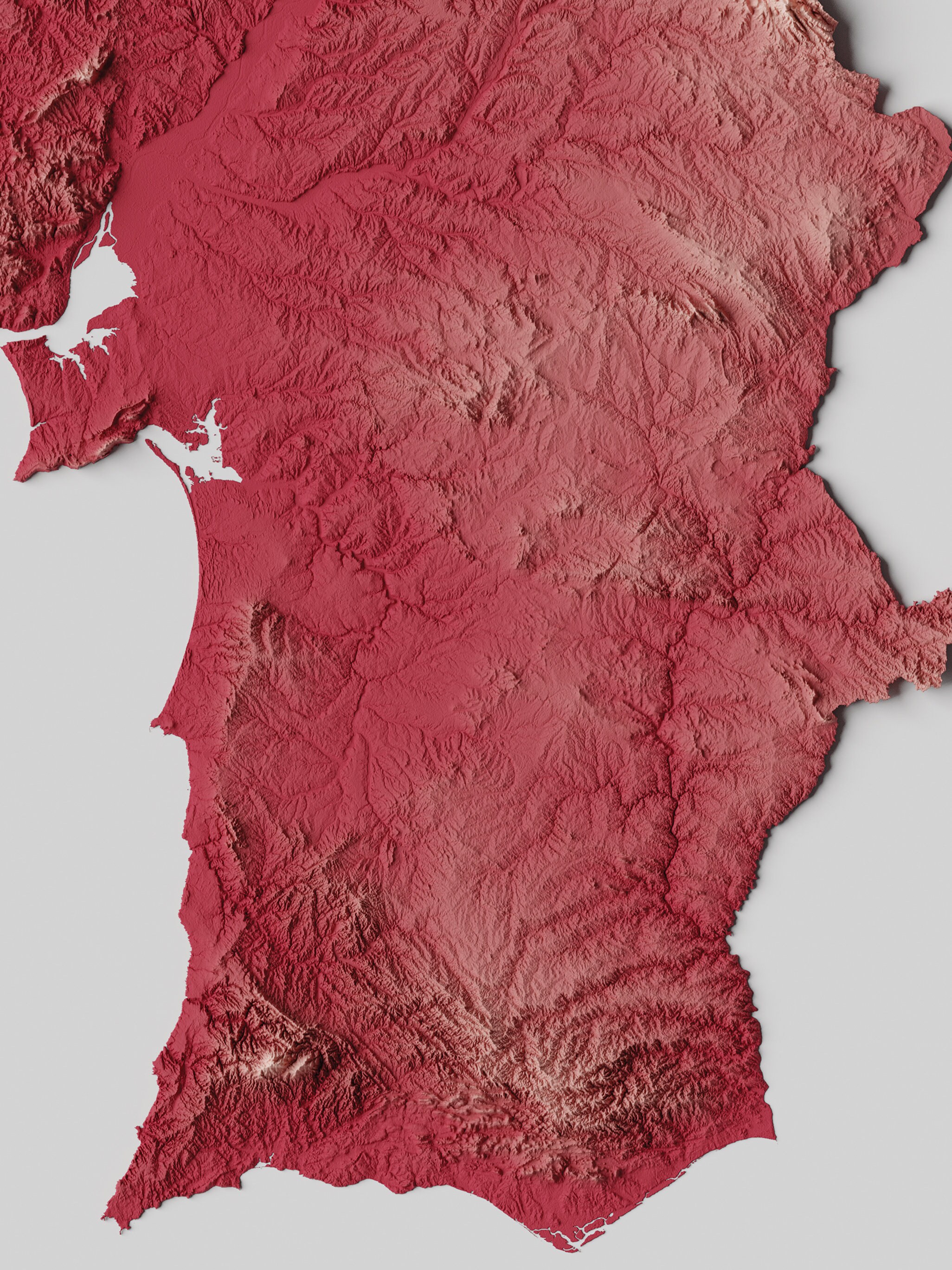 Portugal Relief Map | Printable Decor - Etsy