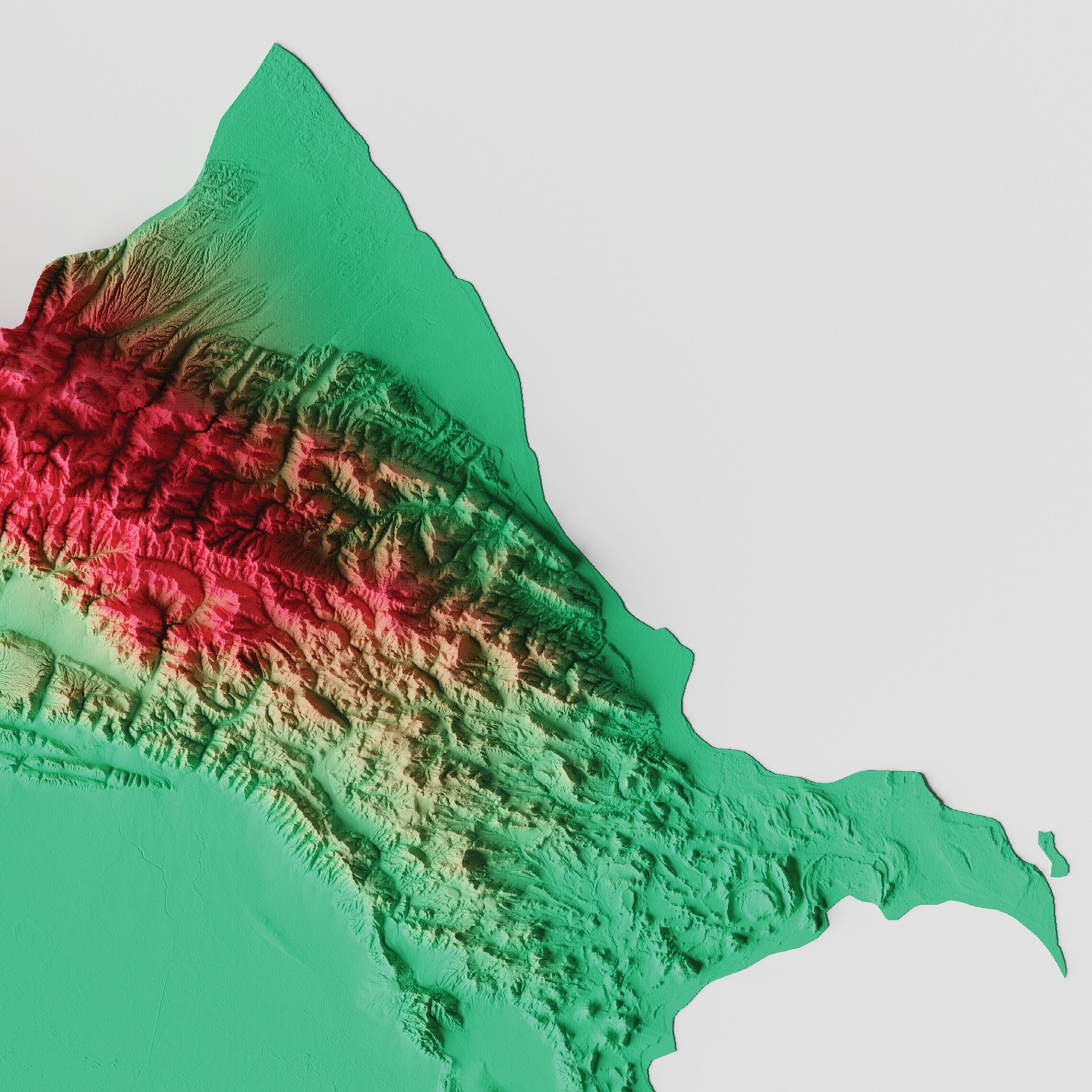 Azerbaijan Relief Map | Printable Decor - Etsy Canada