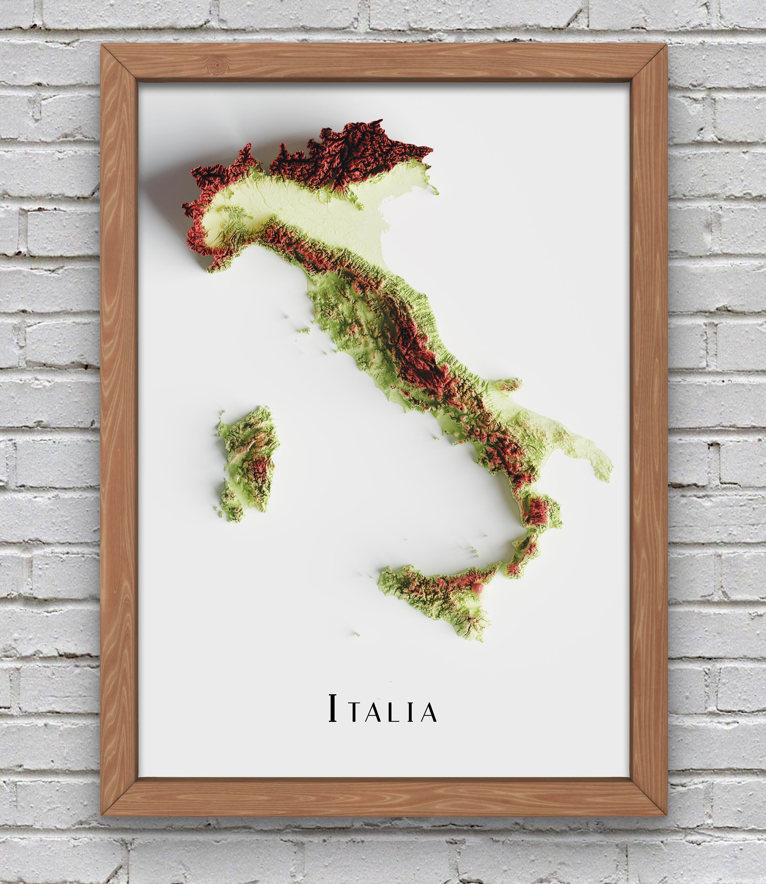 Italy Relief Map | Printable Decor - Etsy