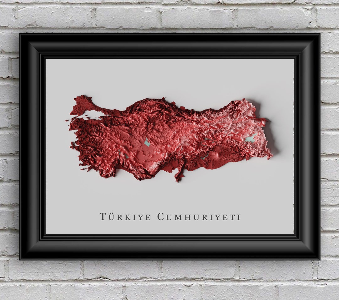 Turkey Relief Map | Printable Decor - Etsy