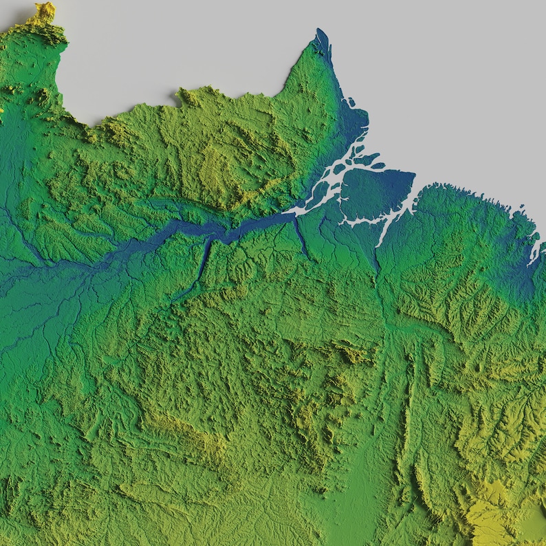 Brazil Relief Map | Printable Decor - Etsy