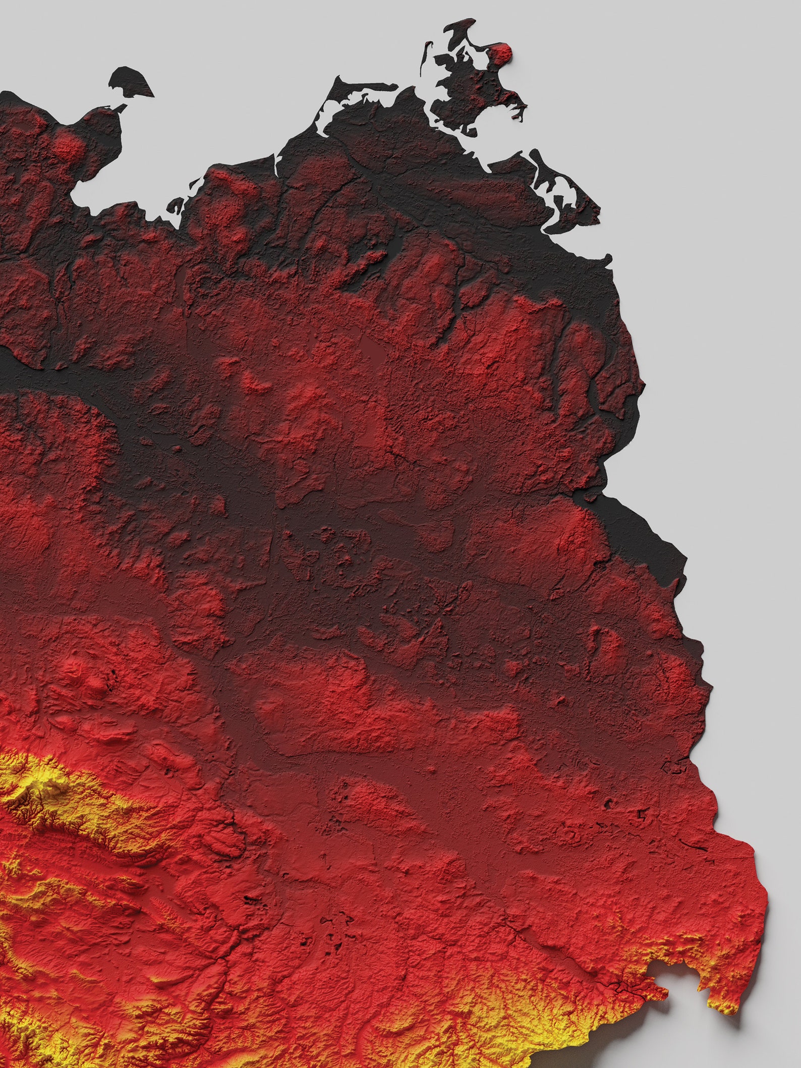 Germany Relief Map Printable Decor - Etsy