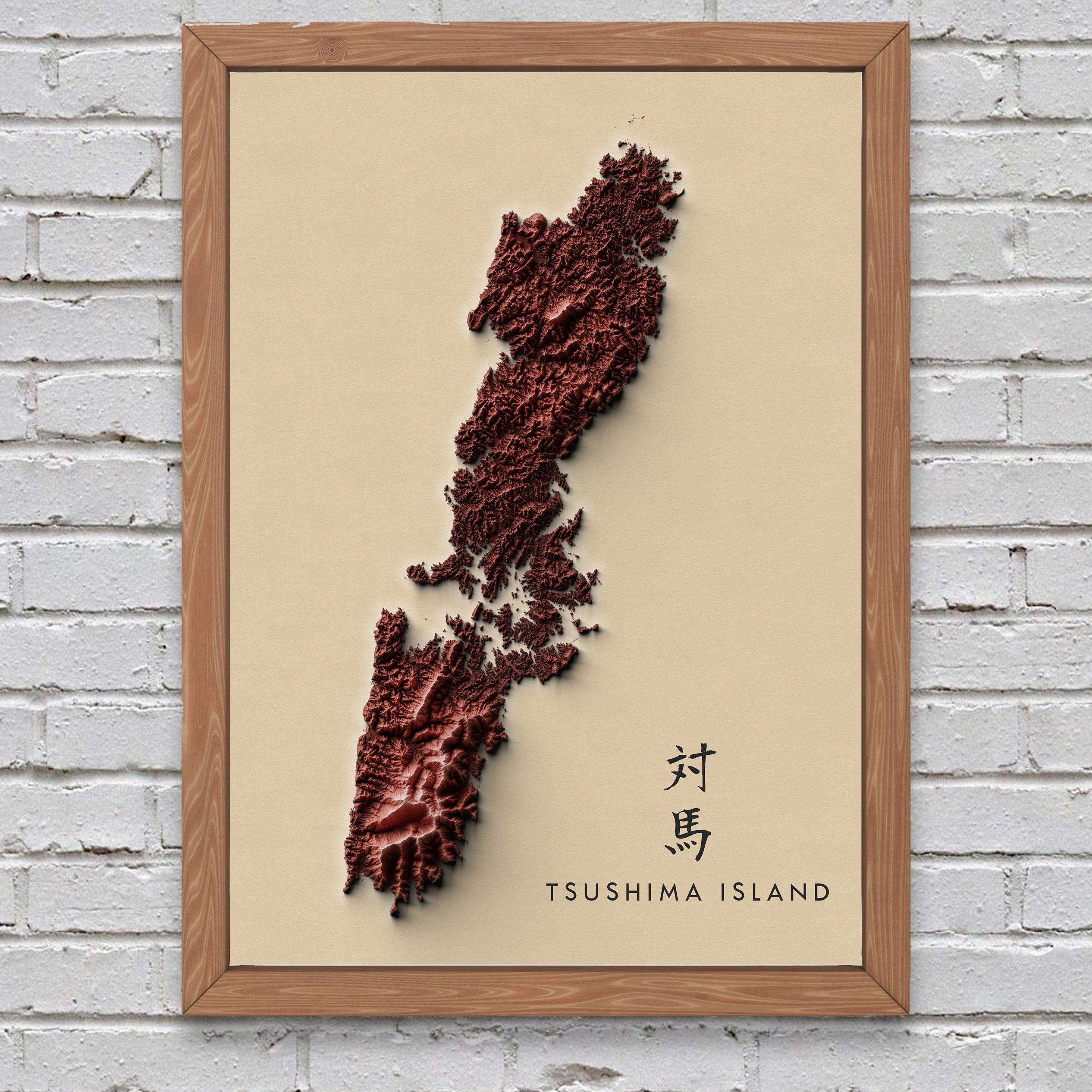Tsushima Island Relief Map | Printable Decor - Etsy