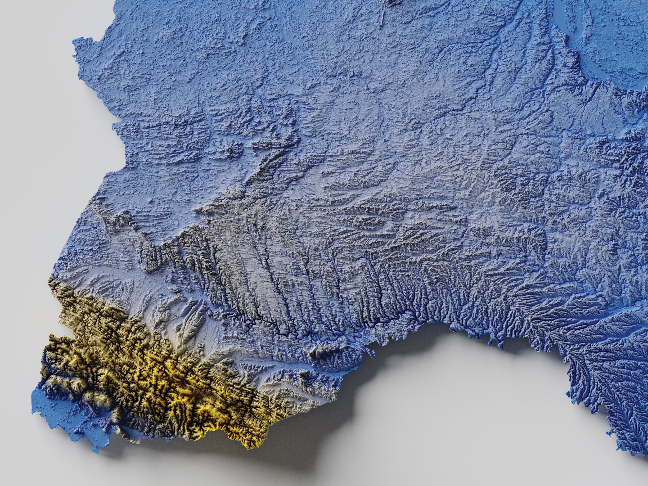 Ukraine Relief Map Printable Decor - Etsy