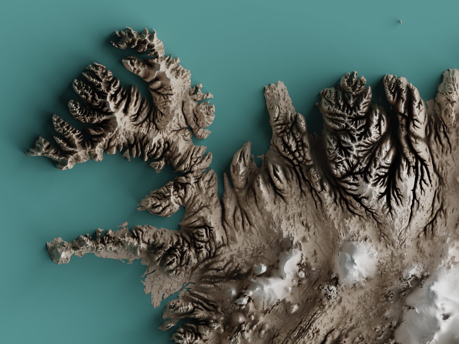 Iceland Relief Map Printable Decor - Etsy