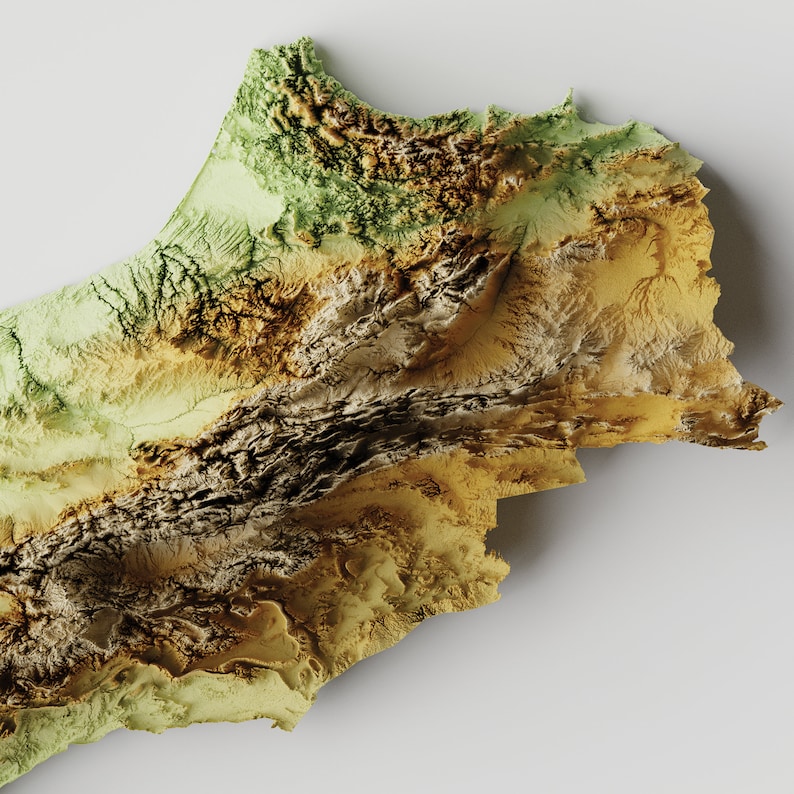 Morocco Relief Map | Printable Decor - Etsy