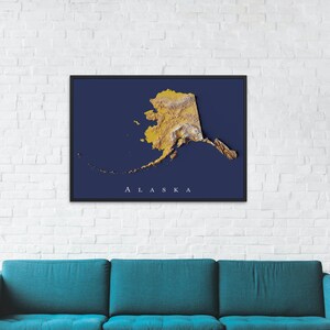 Alaska Relief Map | Printable Decor - Etsy