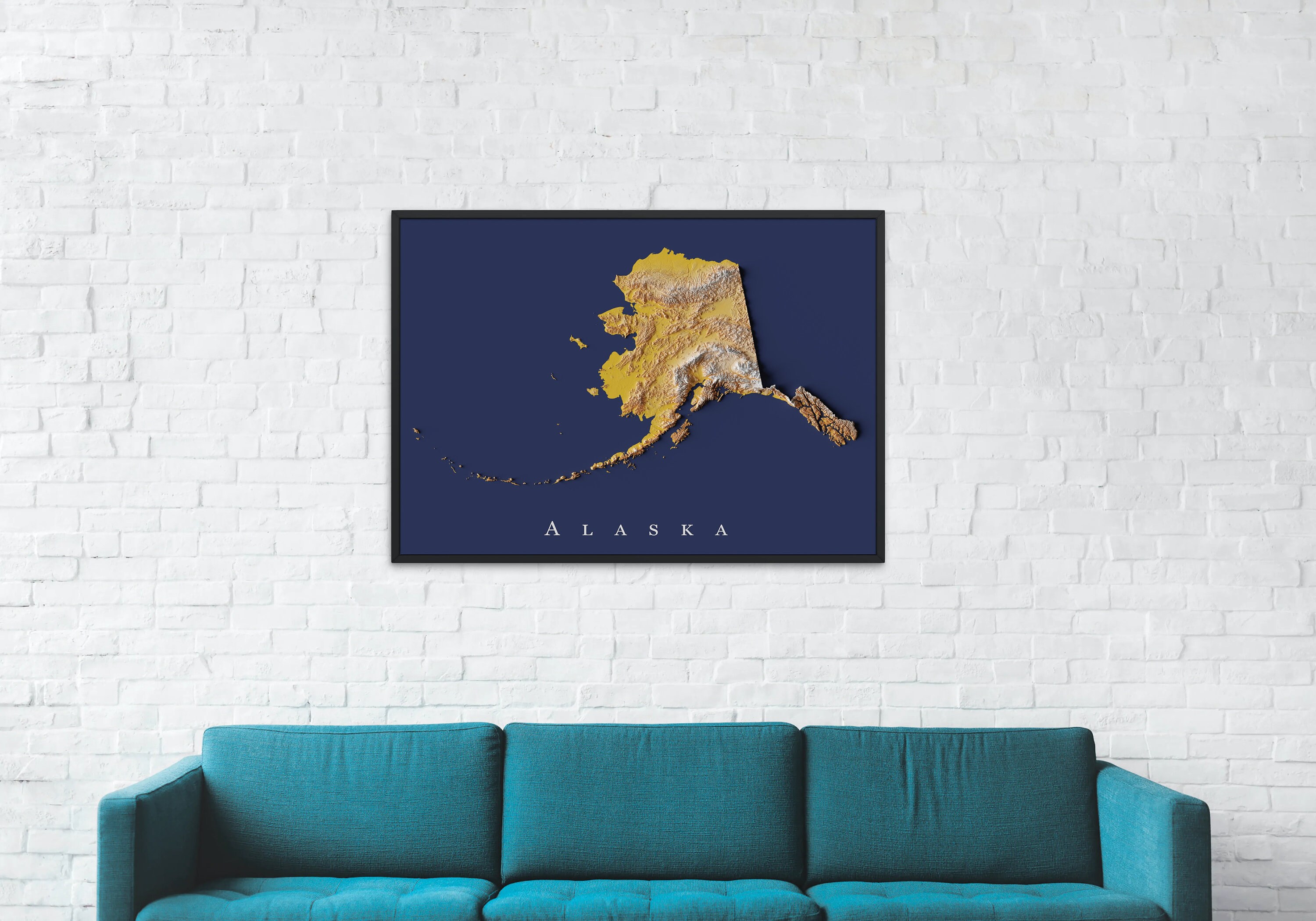 Alaska Relief Map | Printable Decor - Etsy