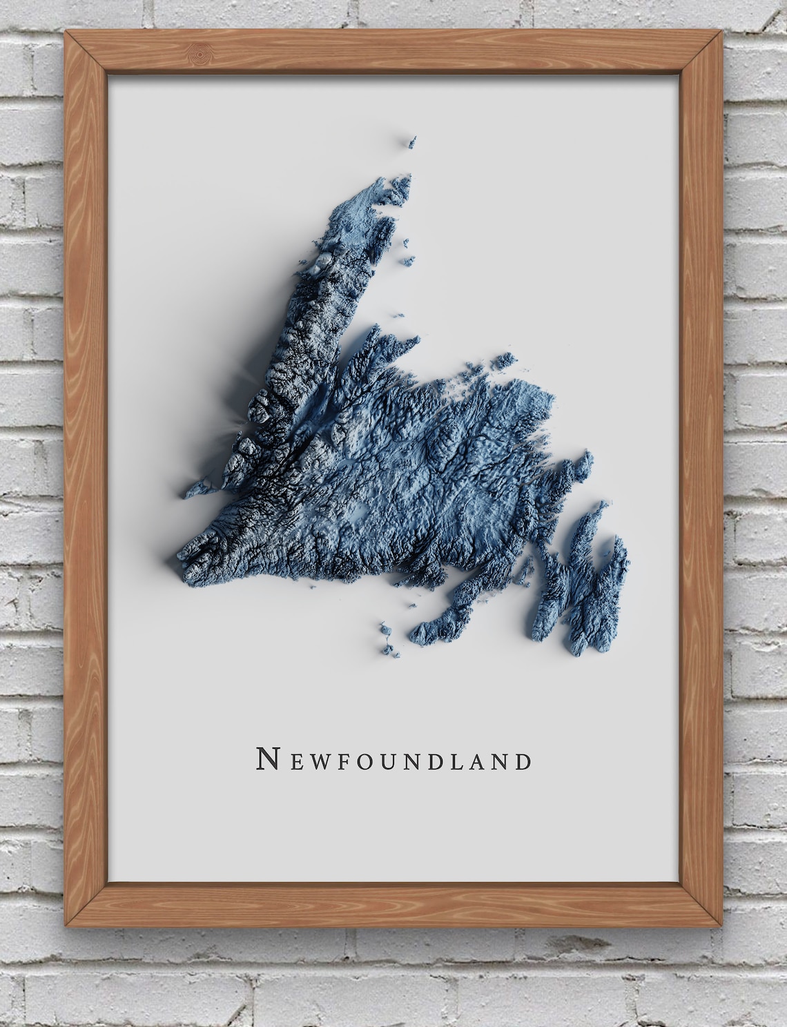 Newfoundland Relief Map Printable Decor - Etsy