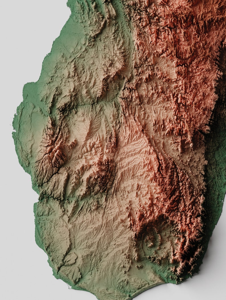 Madagascar Relief Map | Printable Decor - Etsy
