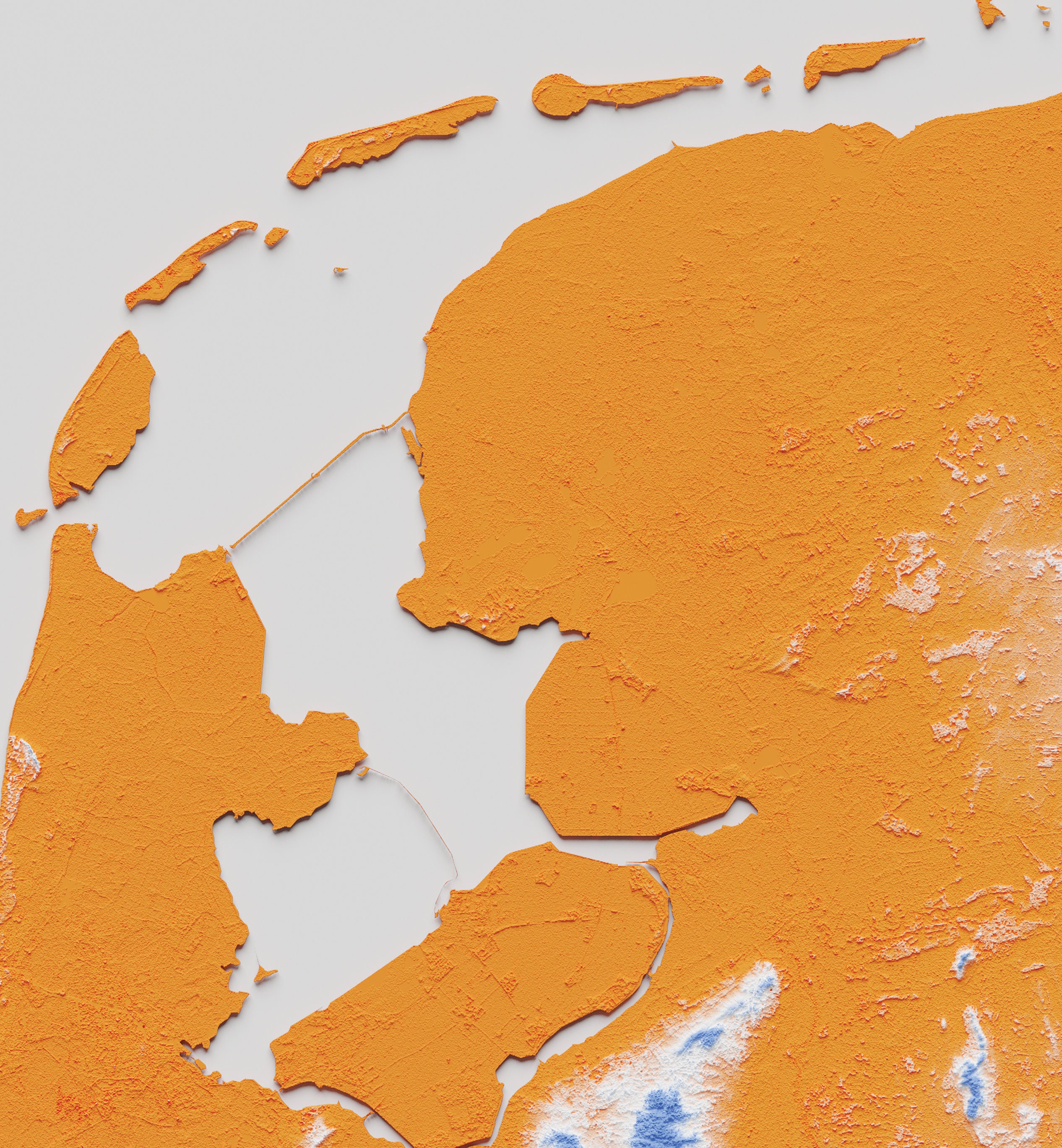 The Netherlands Relief Map | Printable Decor - Etsy