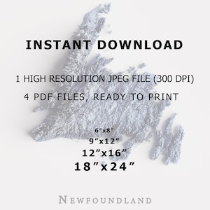 Newfoundland Relief Map | Printable Decor - Etsy Canada