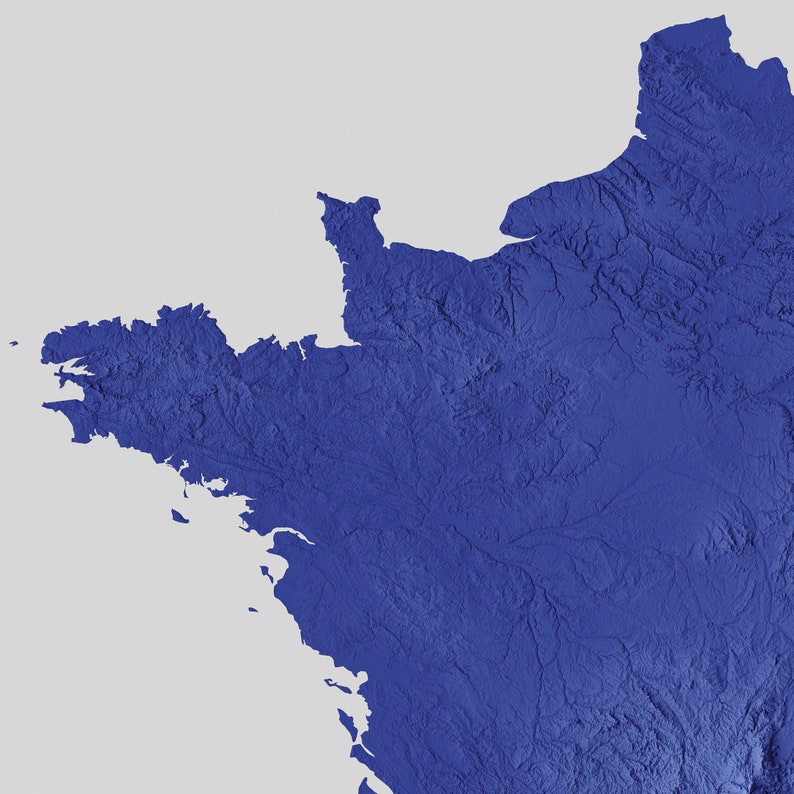 France Relief Map | Printable Decor - Etsy