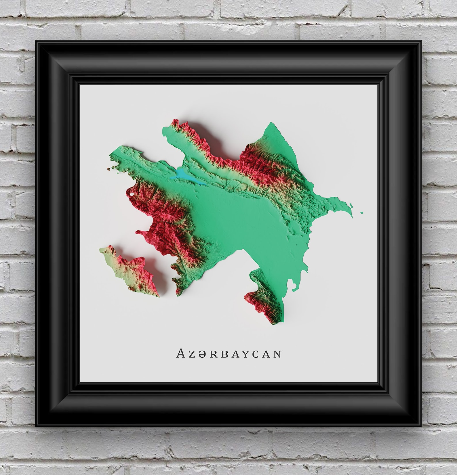 Azerbaijan Relief Map | Printable Decor - Etsy Canada