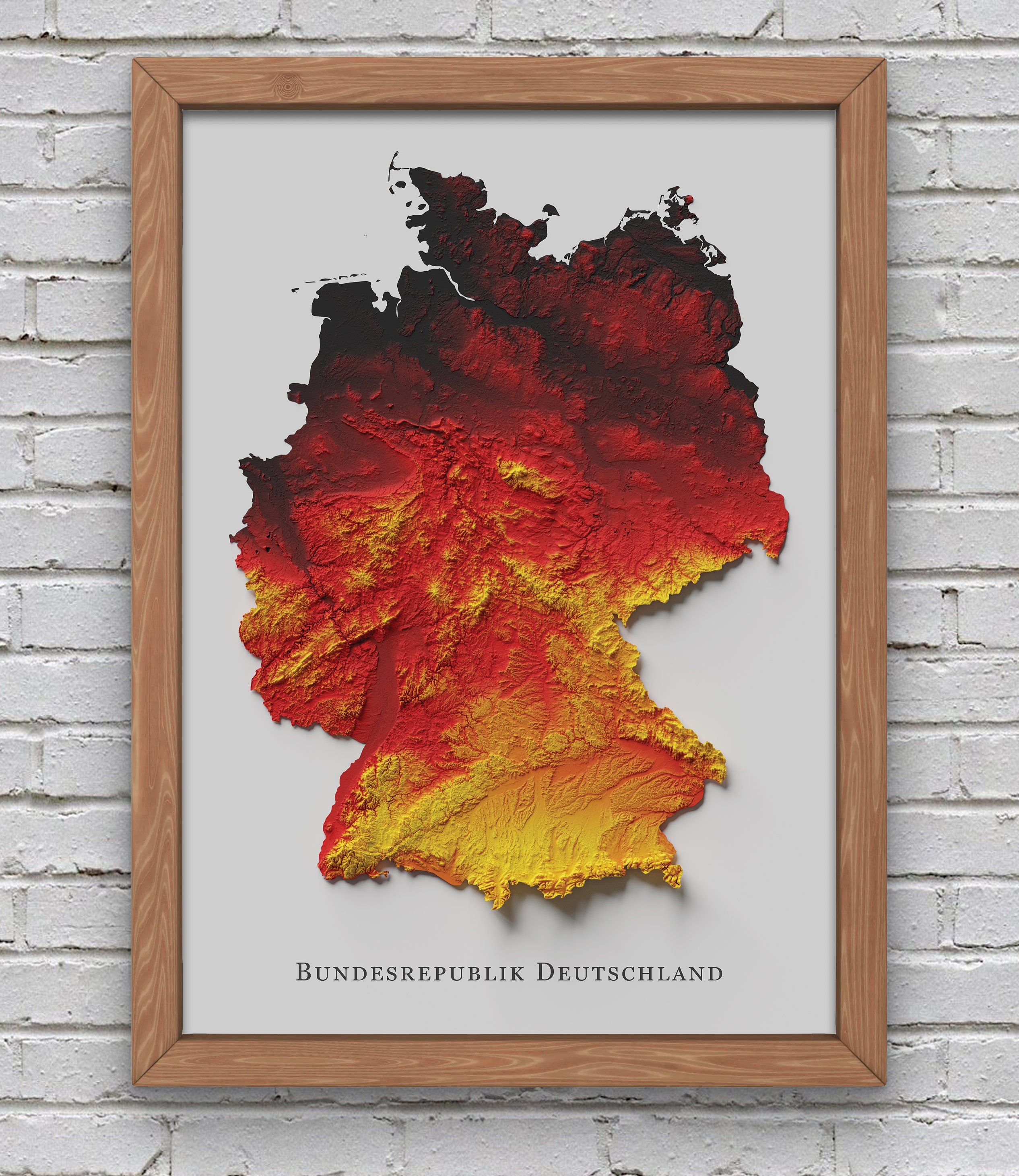 Germany Relief Map | Printable Decor - Etsy