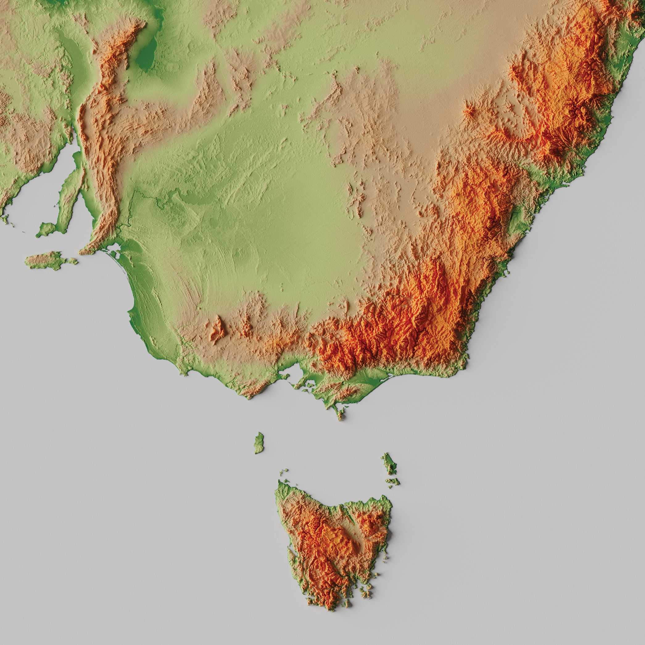 Australia Relief Map Printable Decor - Etsy