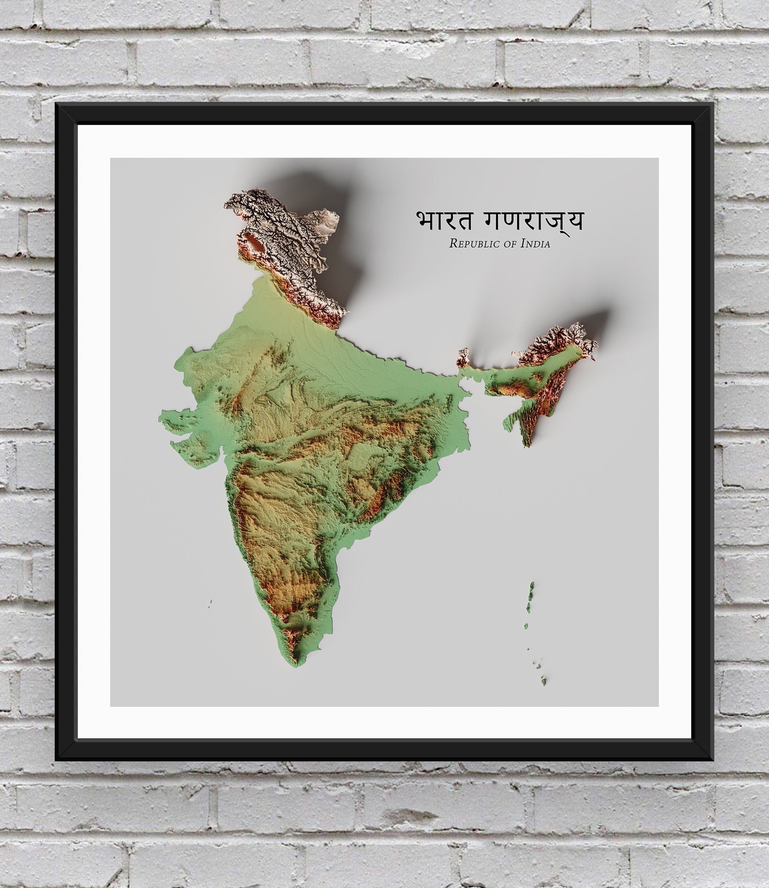 Buy India Relief Map Printable Decor Online in India - Etsy
