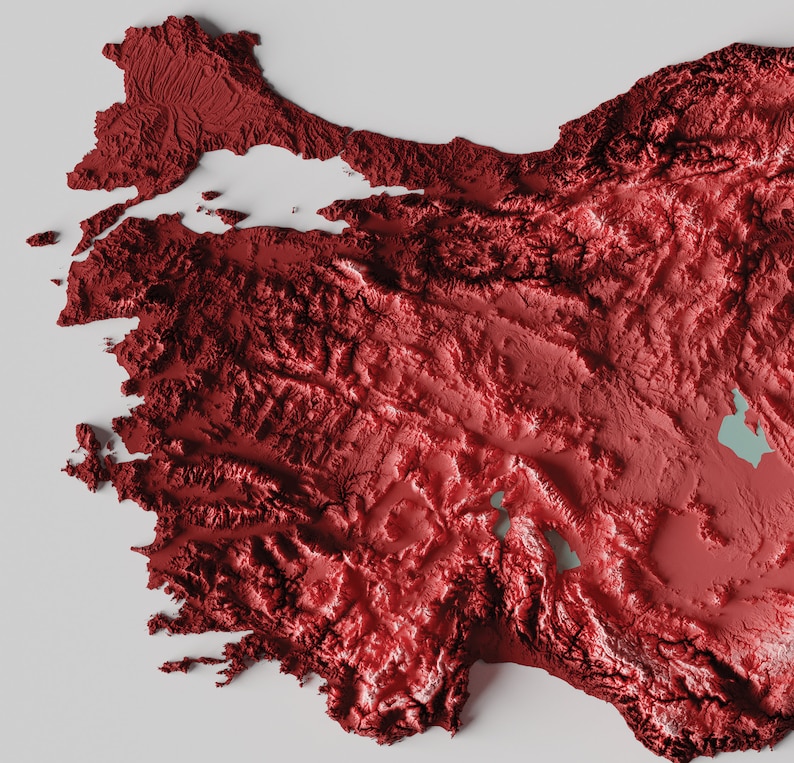 Turkey Relief Map | Printable Decor - Etsy