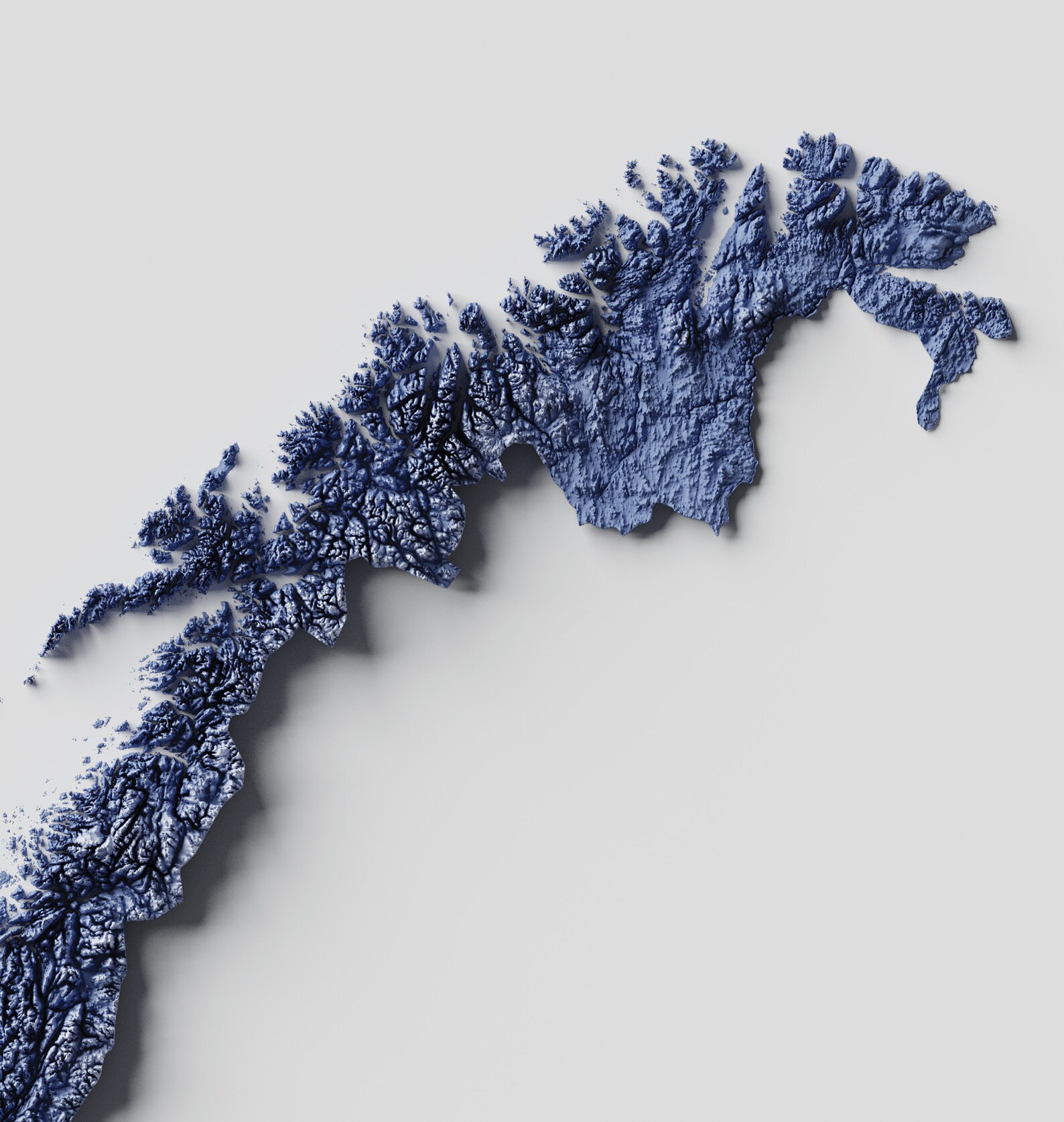 Norway Relief Map Printable Decor - Etsy