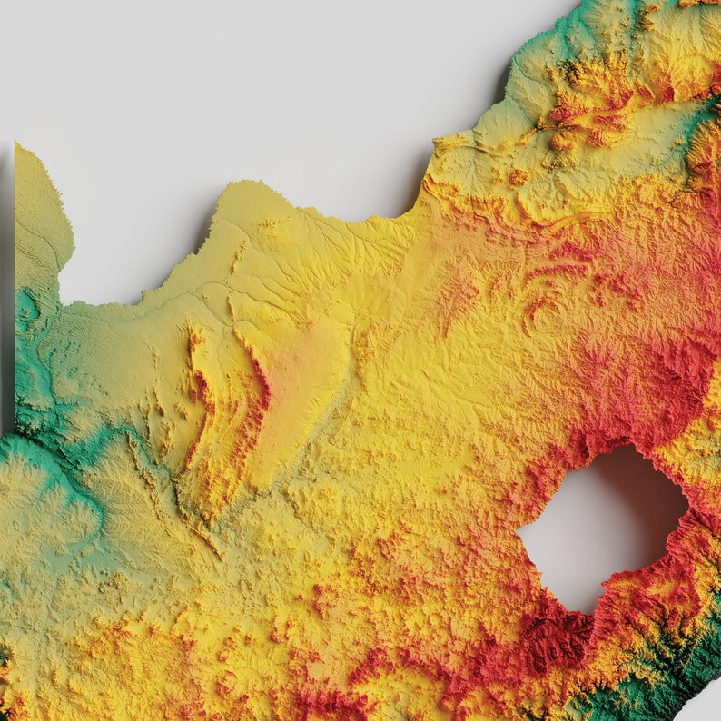 South Africa Relief Map | Printable Decor - Etsy