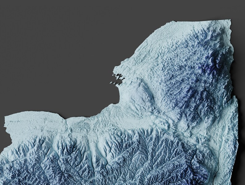 New York State Relief Map Printable Decor | Etsy