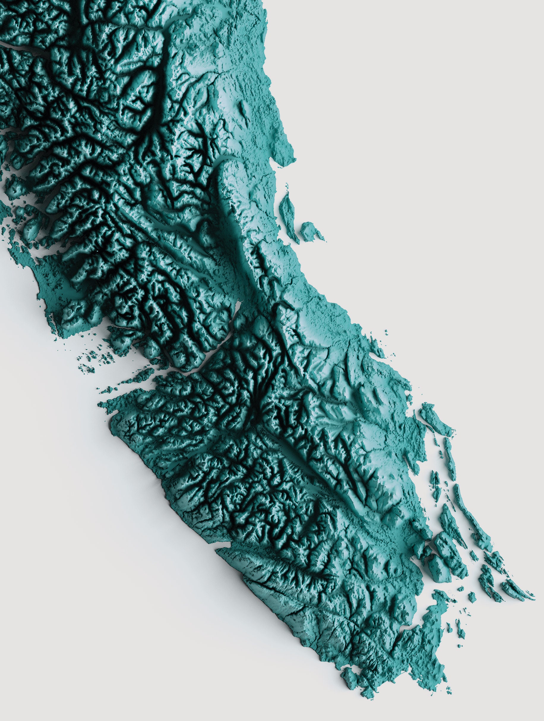 Vancouver Island Relief Map | Printable Decor - Etsy