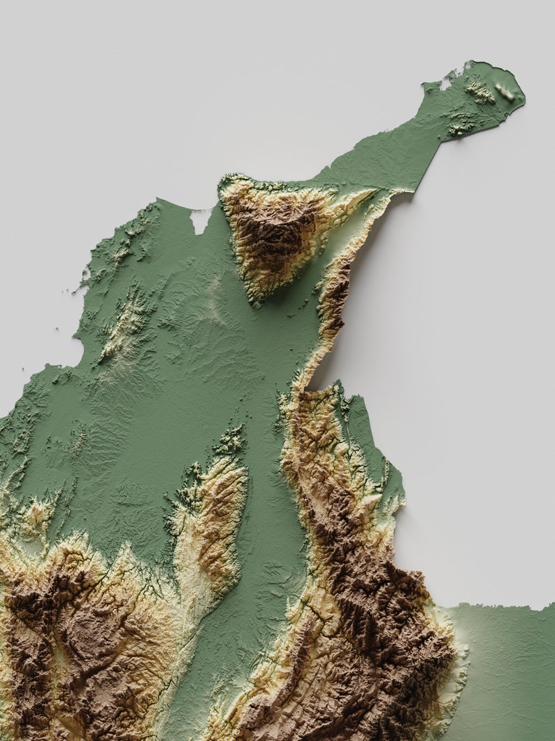 Colombia Relief Map | Printable Decor - Etsy