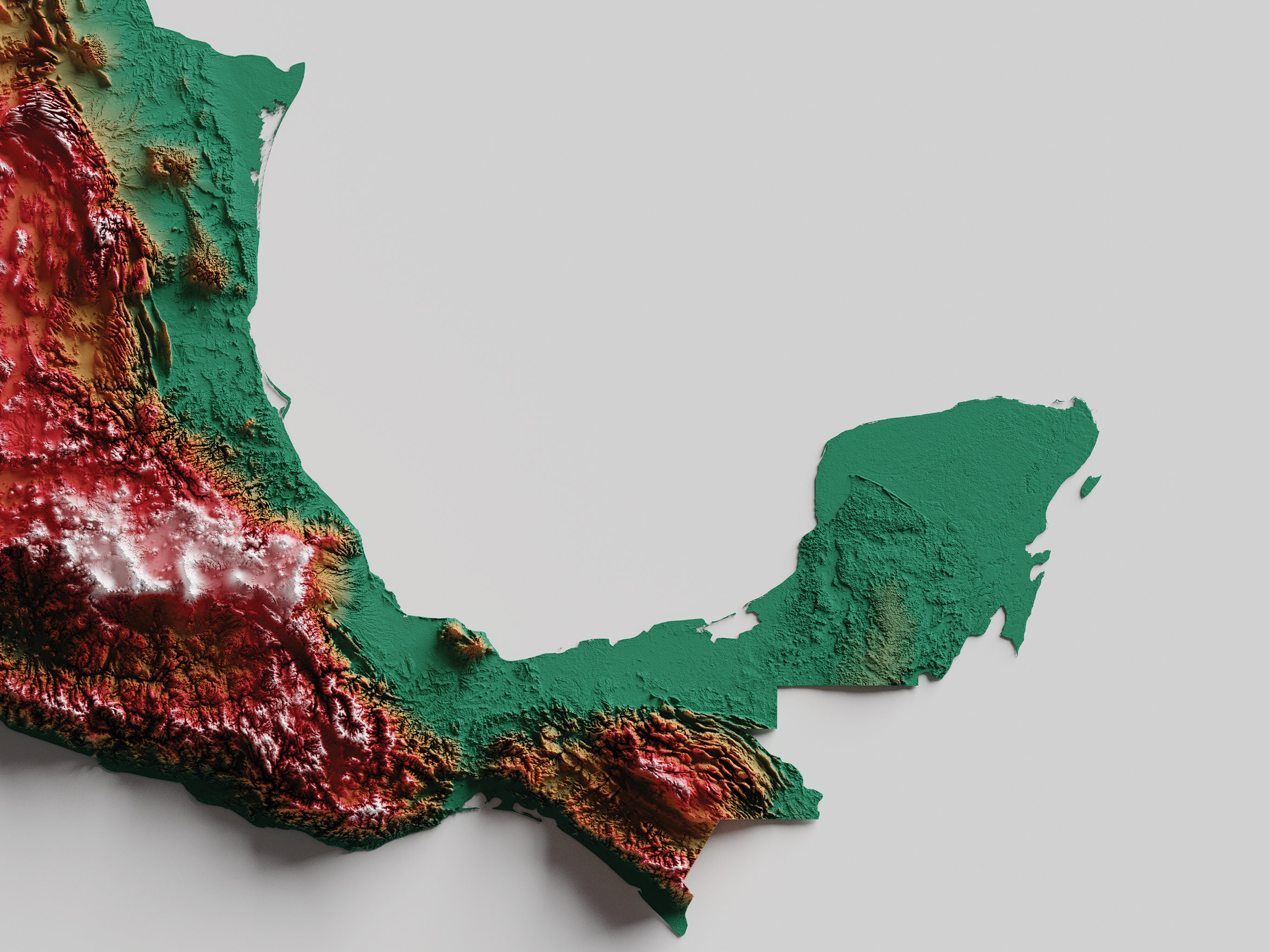 Mexico Relief Map | Printable Decor - Etsy