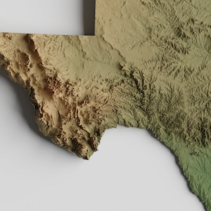 Texas Relief Map | Printable Decor - Etsy