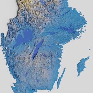 Sweden Relief Map | Printable Decor - Etsy