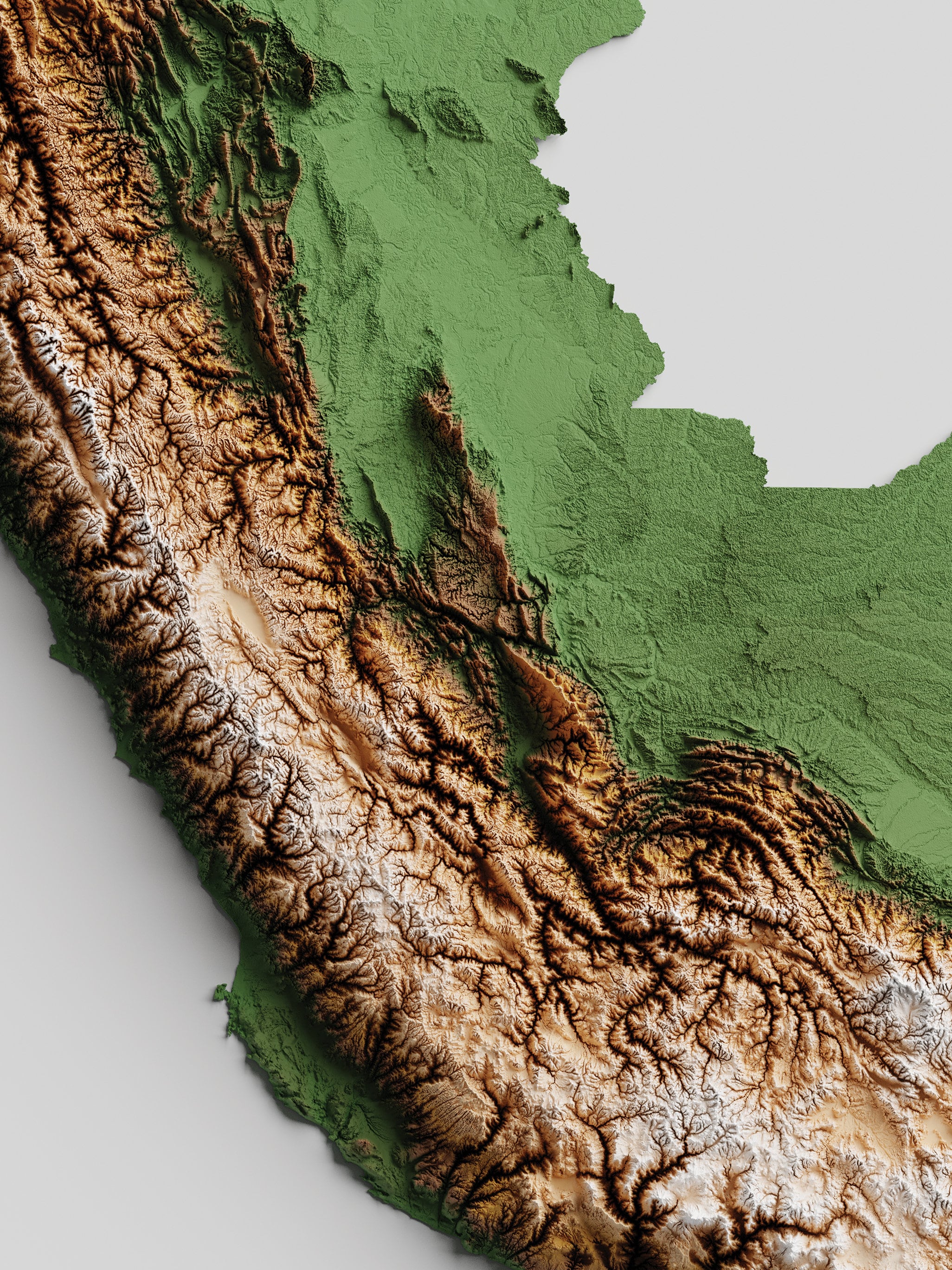 Peru Relief Map Printable Decor - Etsy