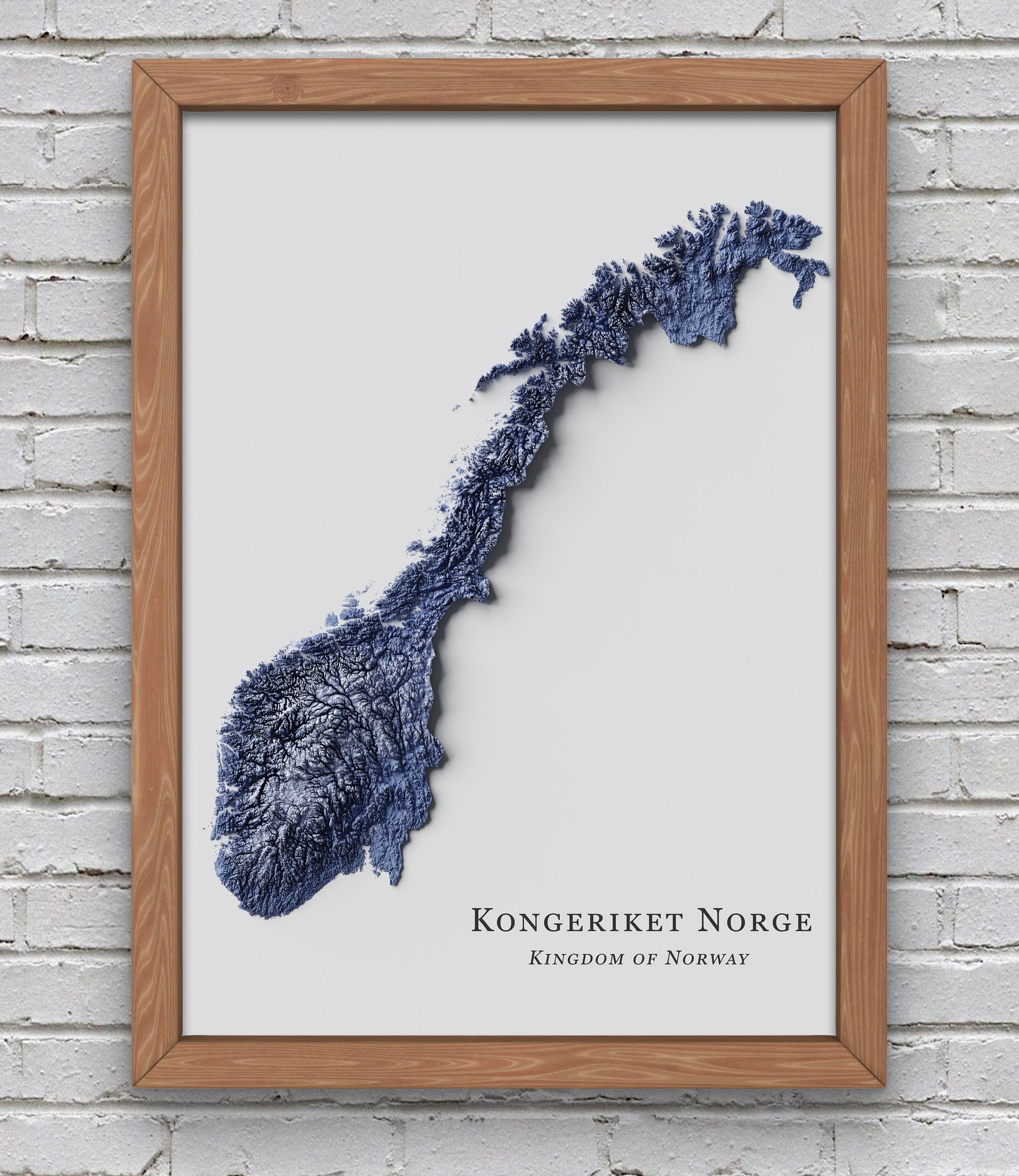 Norway Relief Map Printable Decor - Etsy