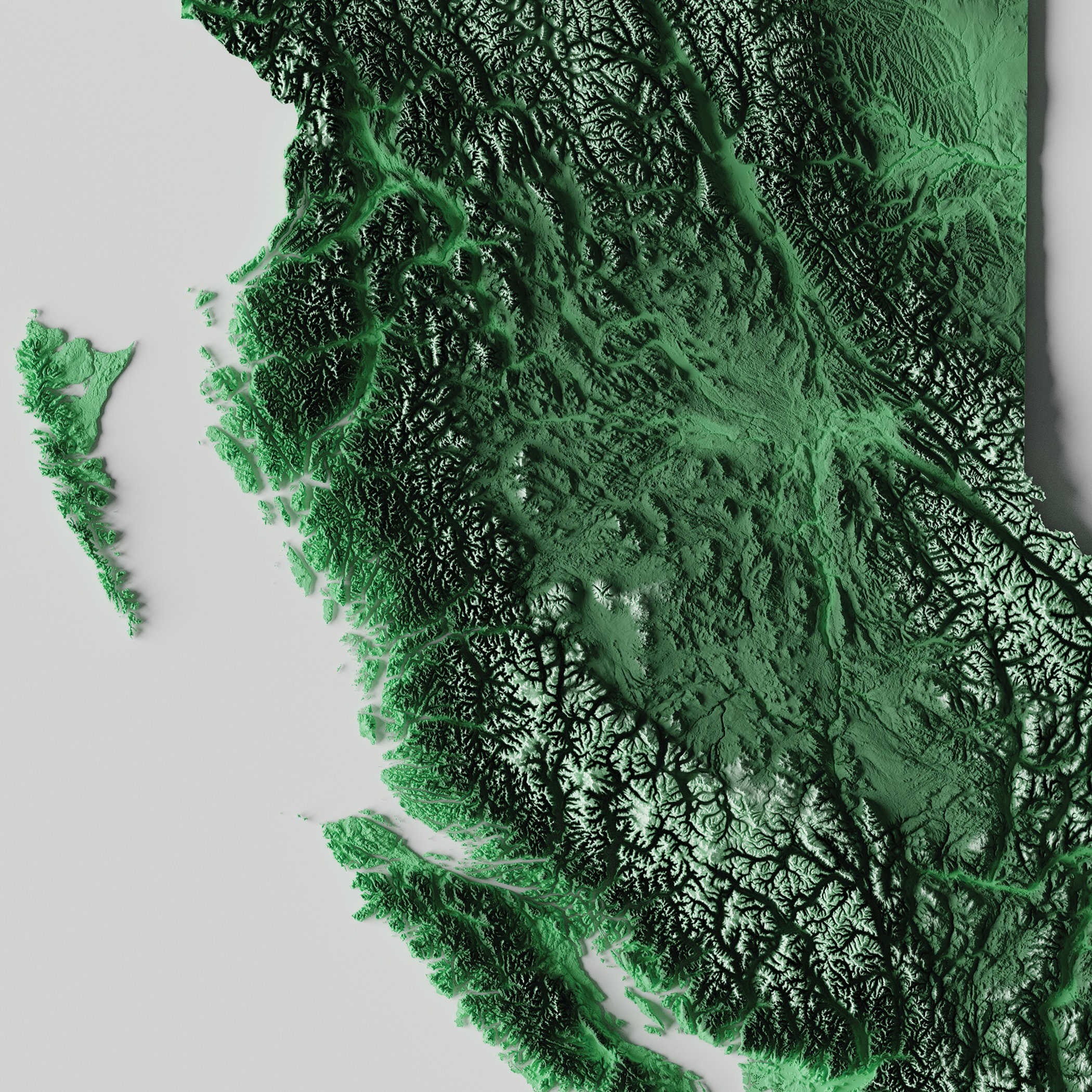 British Columbia Relief Map | Printable Decor - Etsy Canada