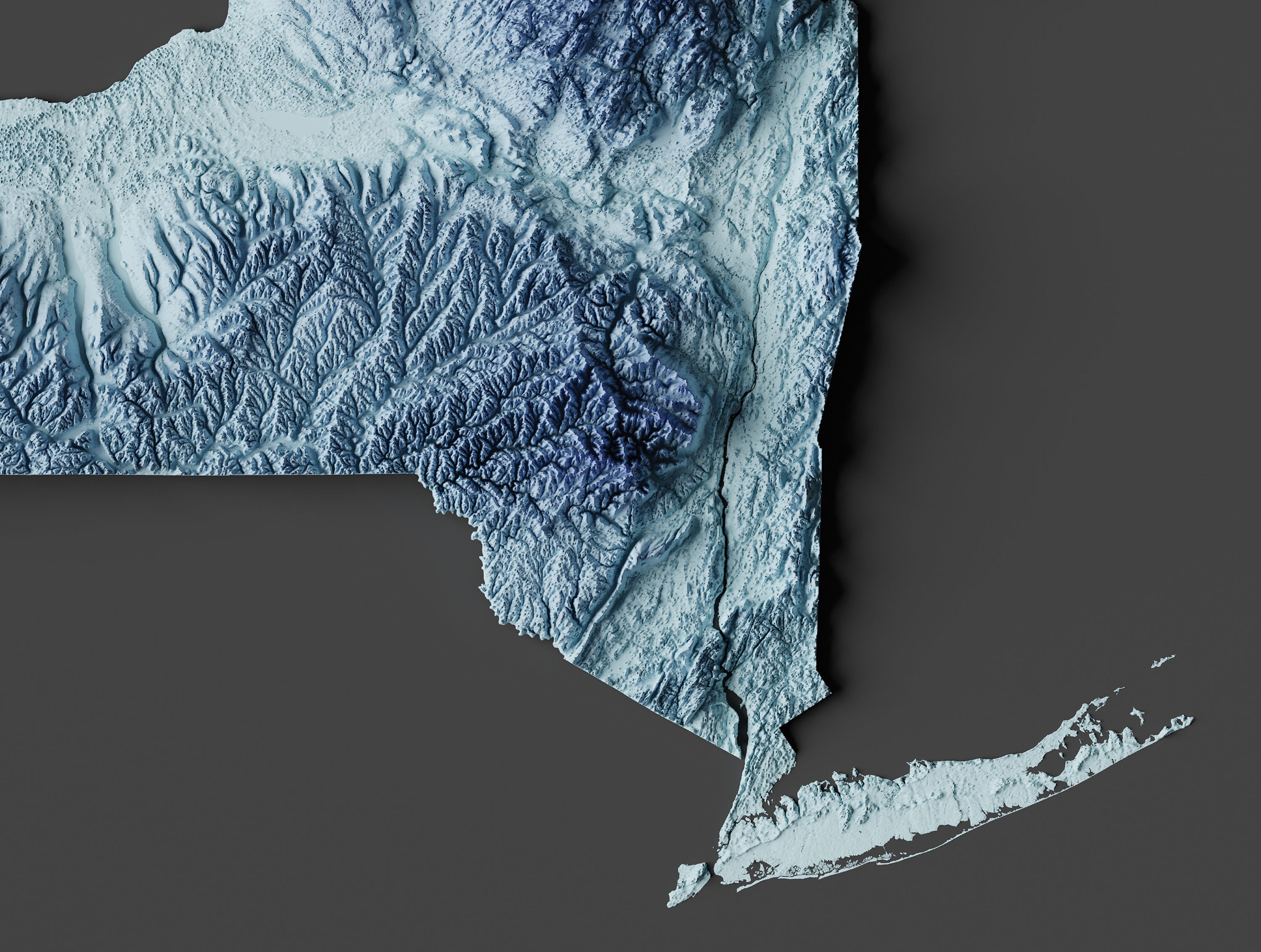 New York State Relief Map | Printable Decor - Etsy