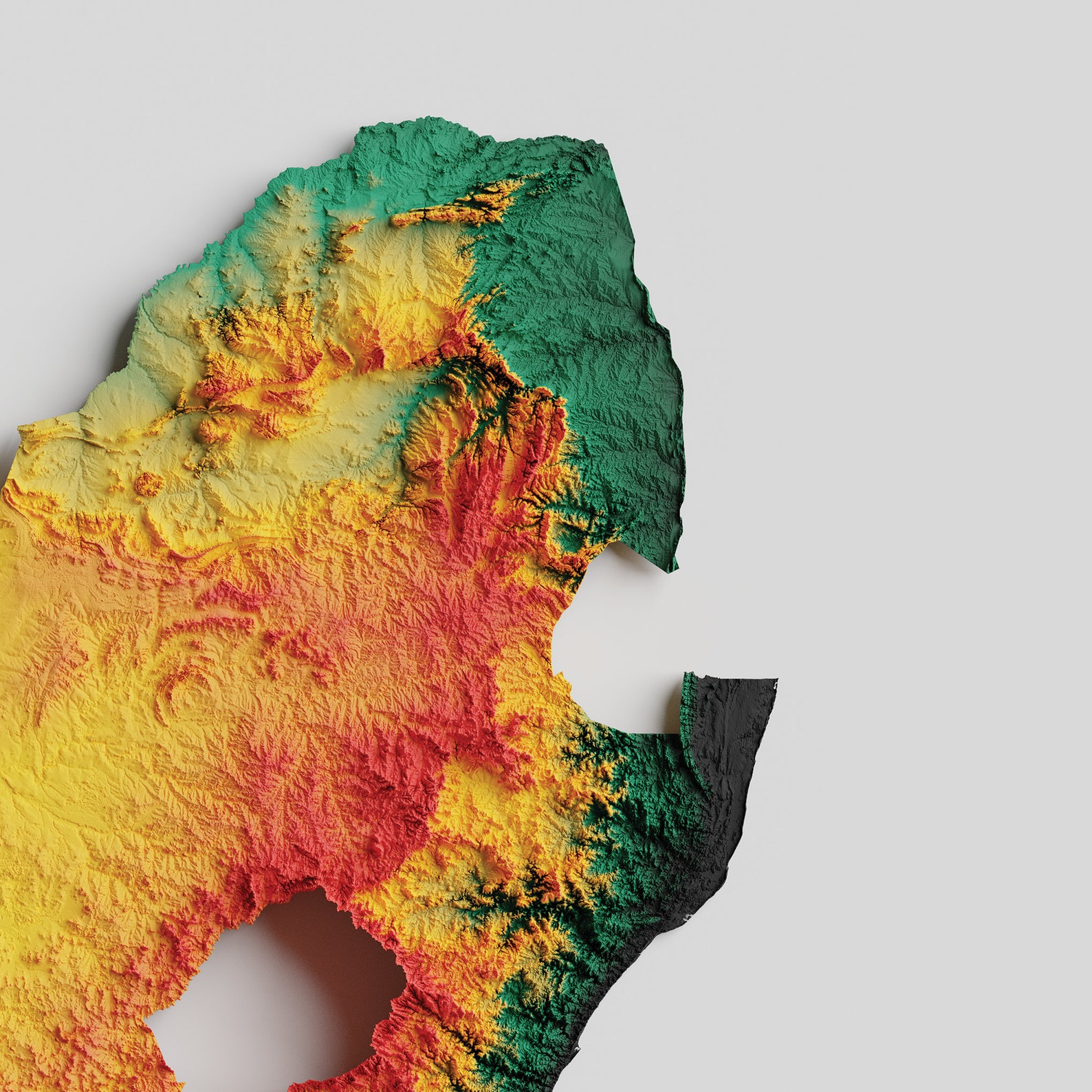 South Africa Relief Map | Printable Decor - Etsy