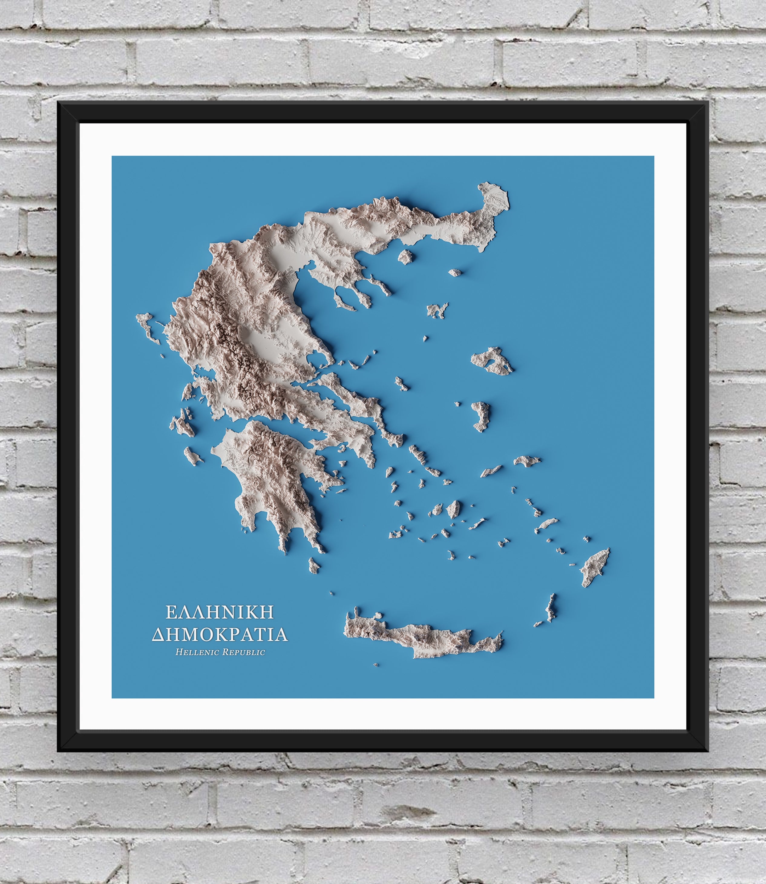Greece Relief Map | Printable Decor - Etsy