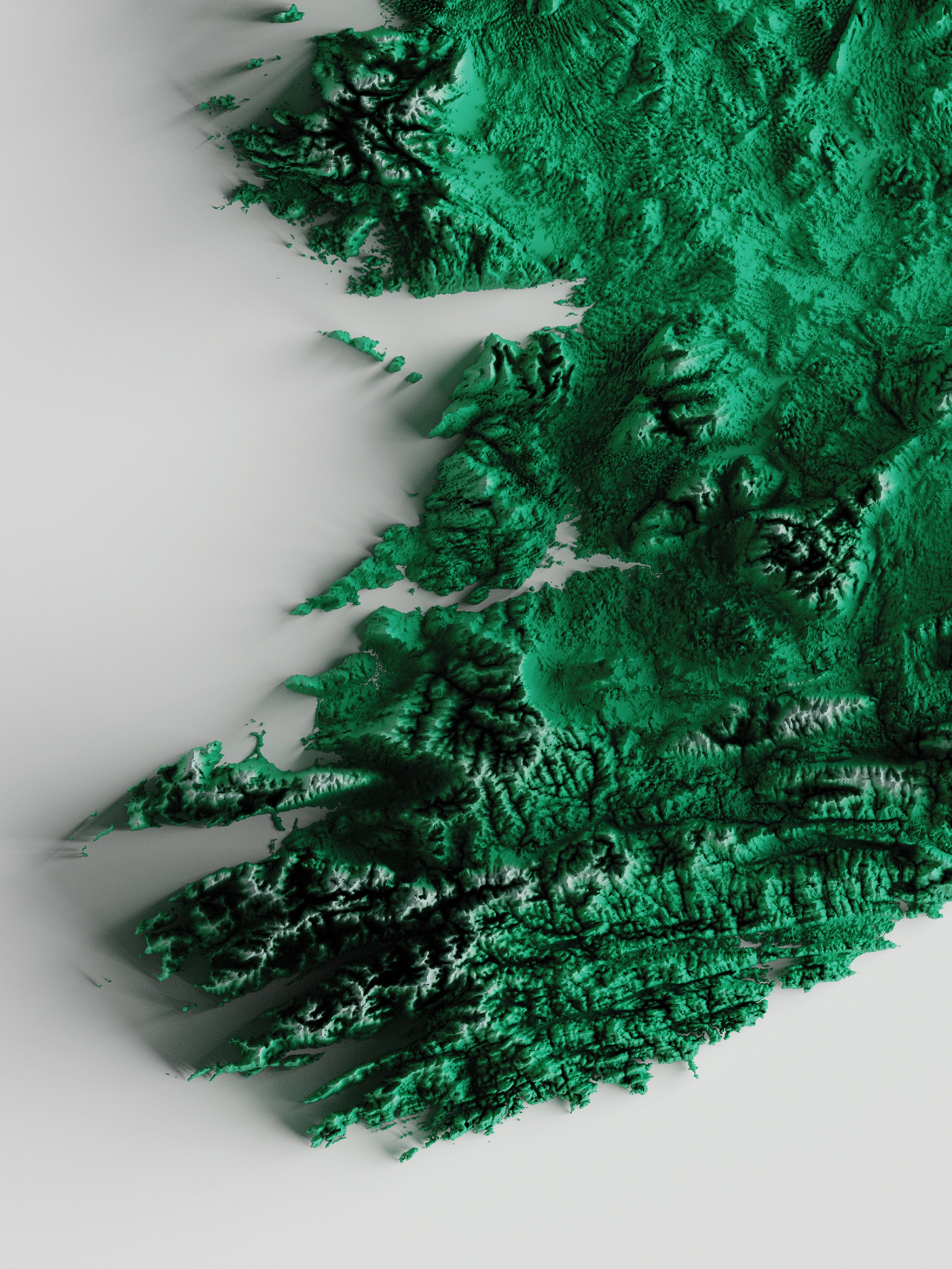 Ireland Relief Map Printable Decor - Etsy