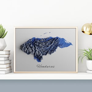 Honduras Relief Map | Printable Decor - Etsy