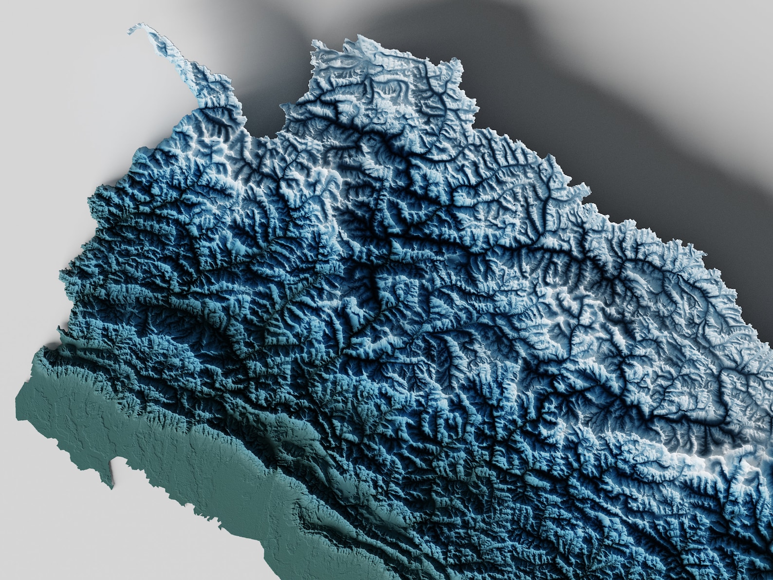 Nepal Relief Map Printable Decor - Etsy