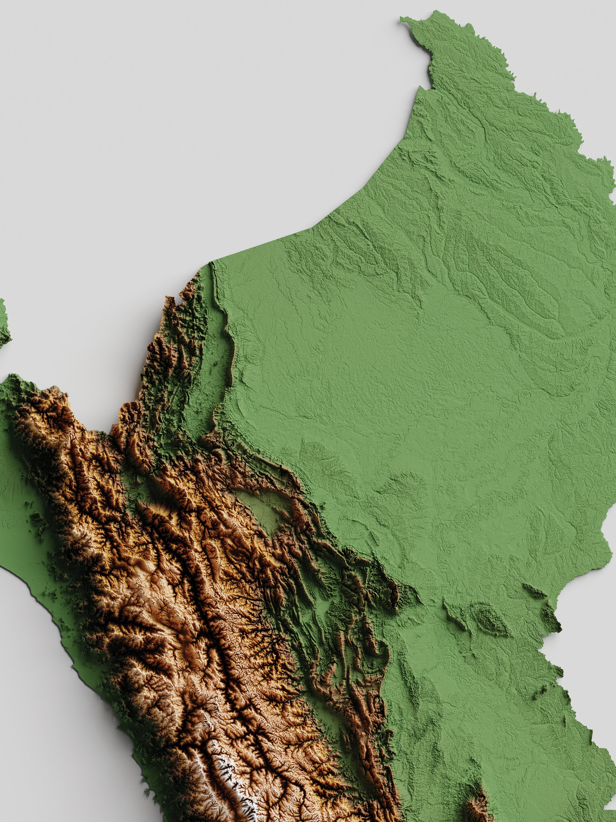 Peru Relief Map Printable Decor - Etsy