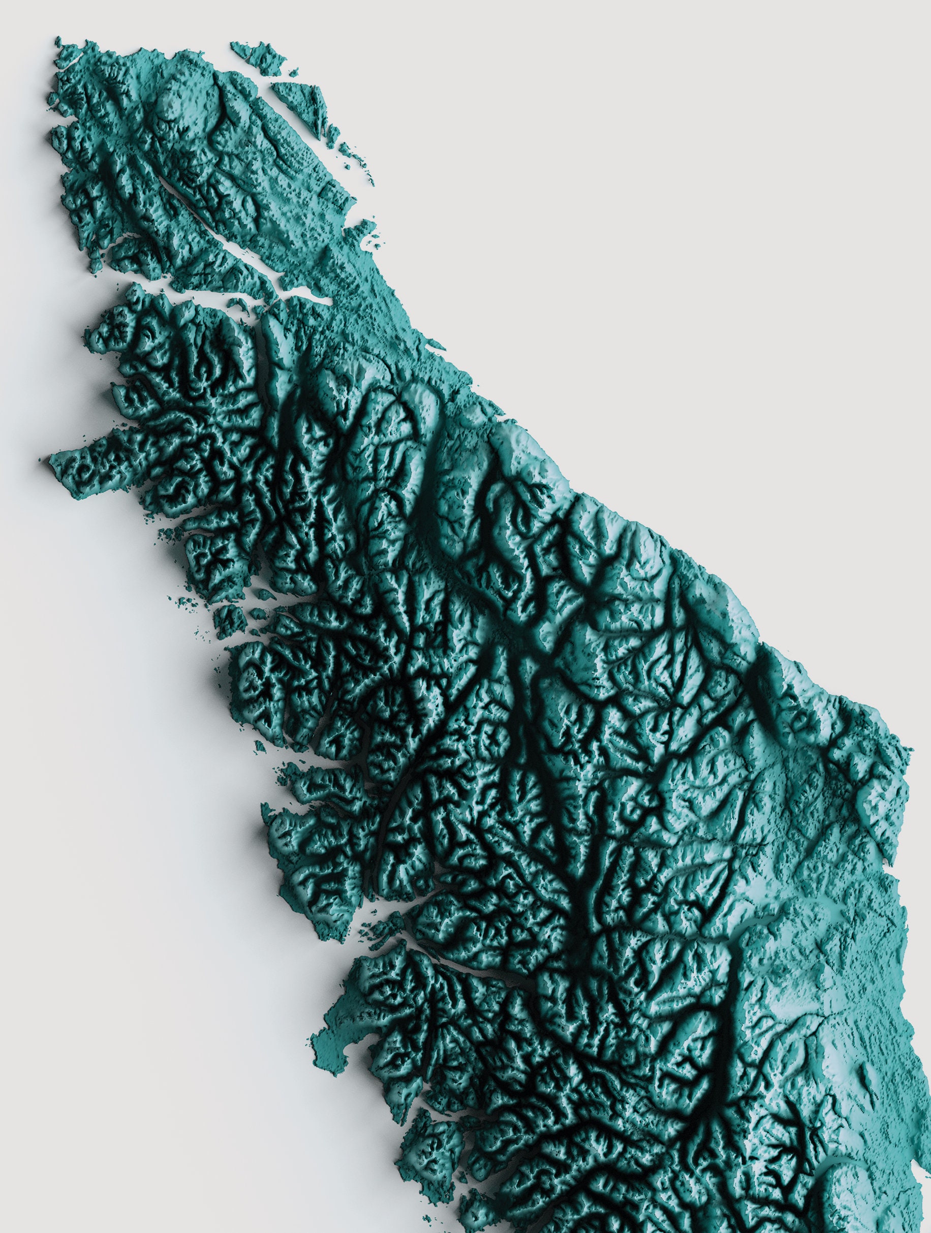 Vancouver Island Relief Map | Printable Decor - Etsy