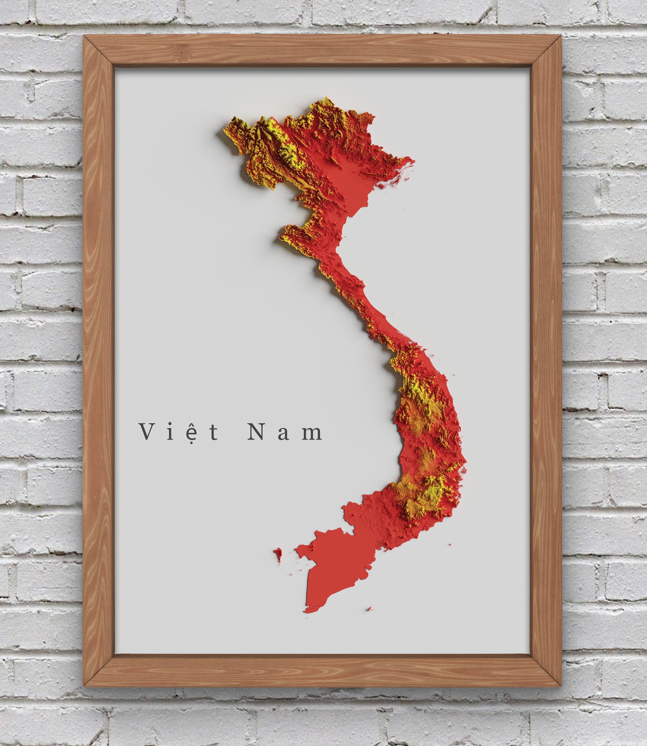 Vietnam Relief Map Printable Decor | Etsy Australia