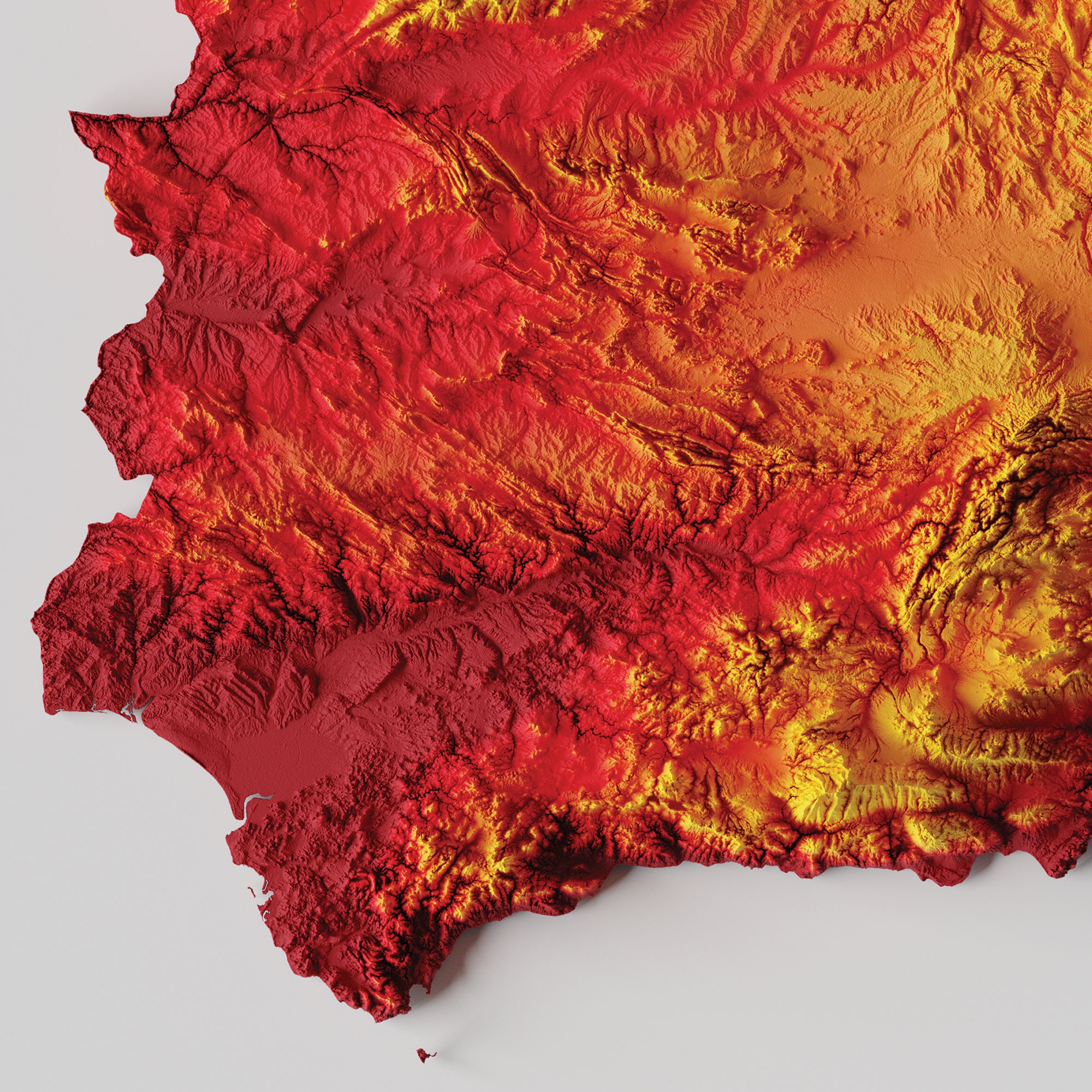 Spain Relief Map | Printable Decor - Etsy