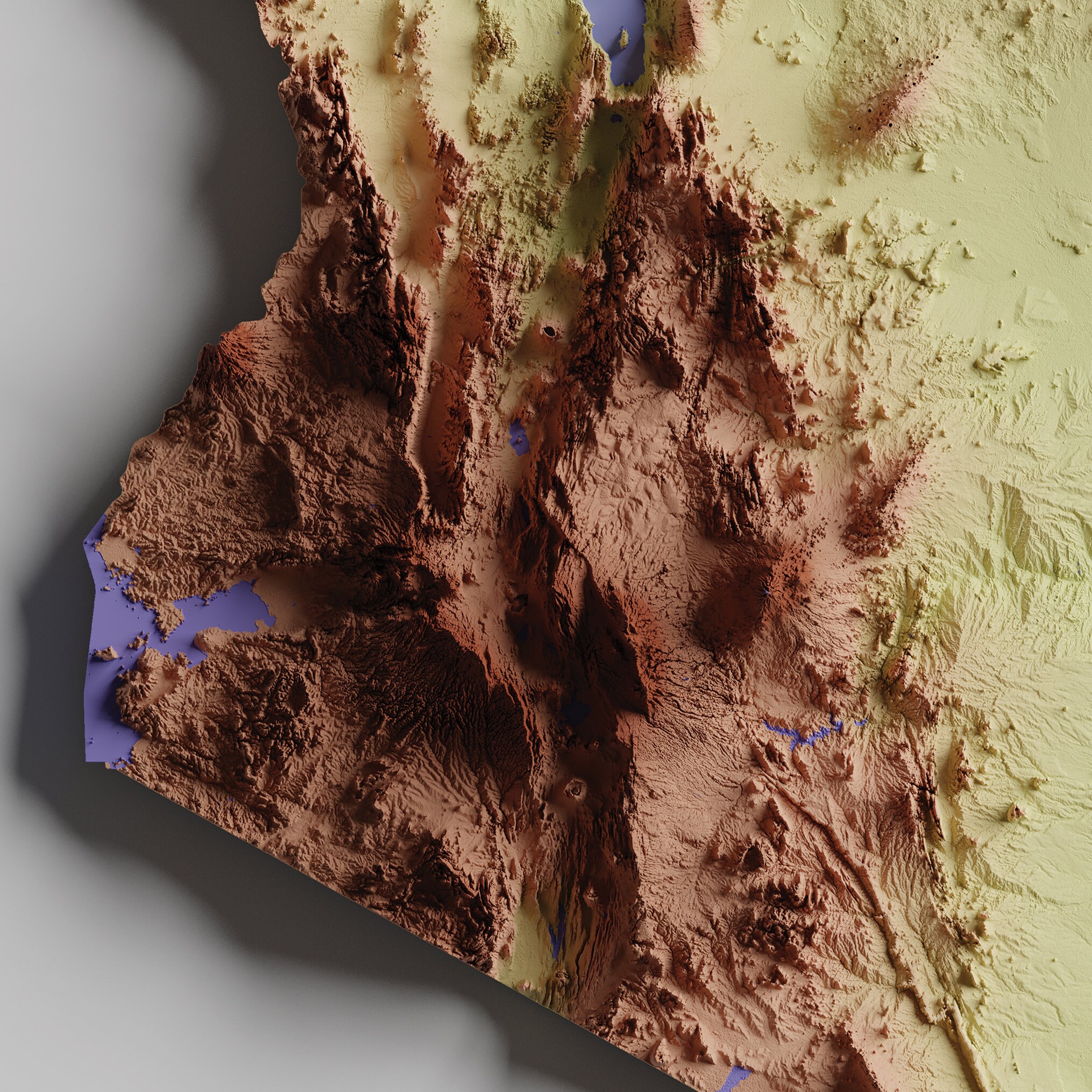 Kenya Relief Map Printable Decor (Download Now) - Etsy