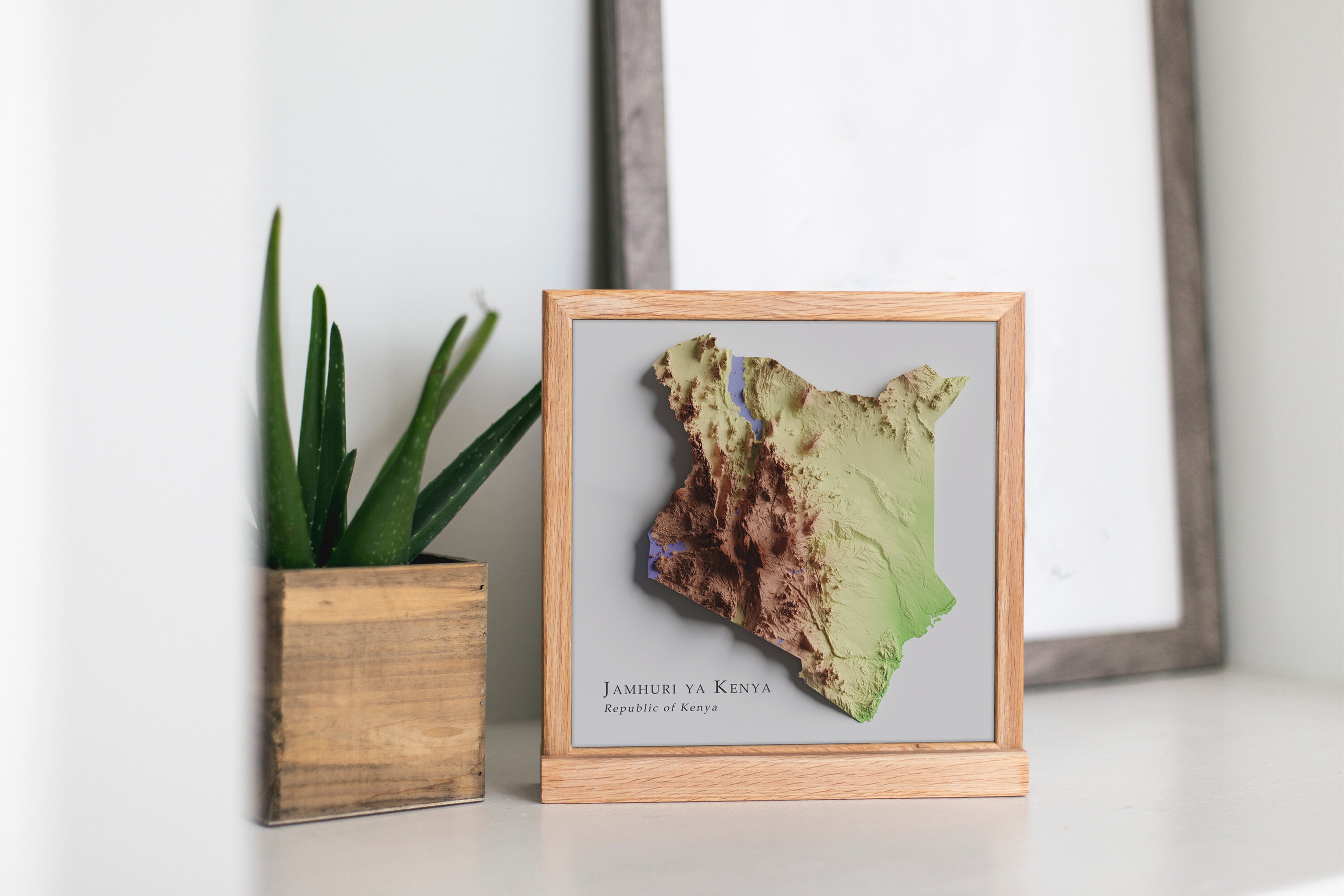 Kenya Relief Map Printable Decor - Etsy